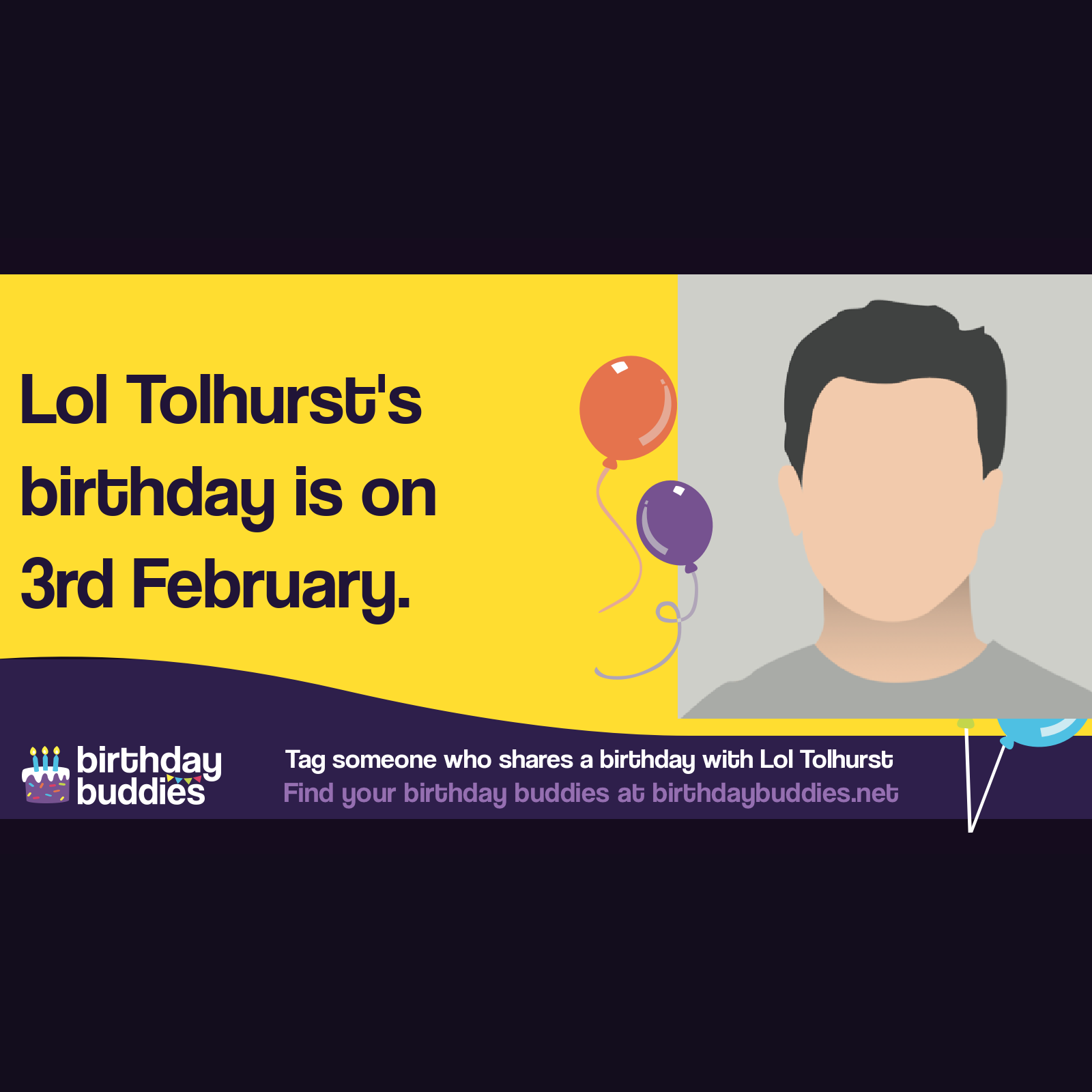 Lol Tolhurst's birthday is 3rd February 1959