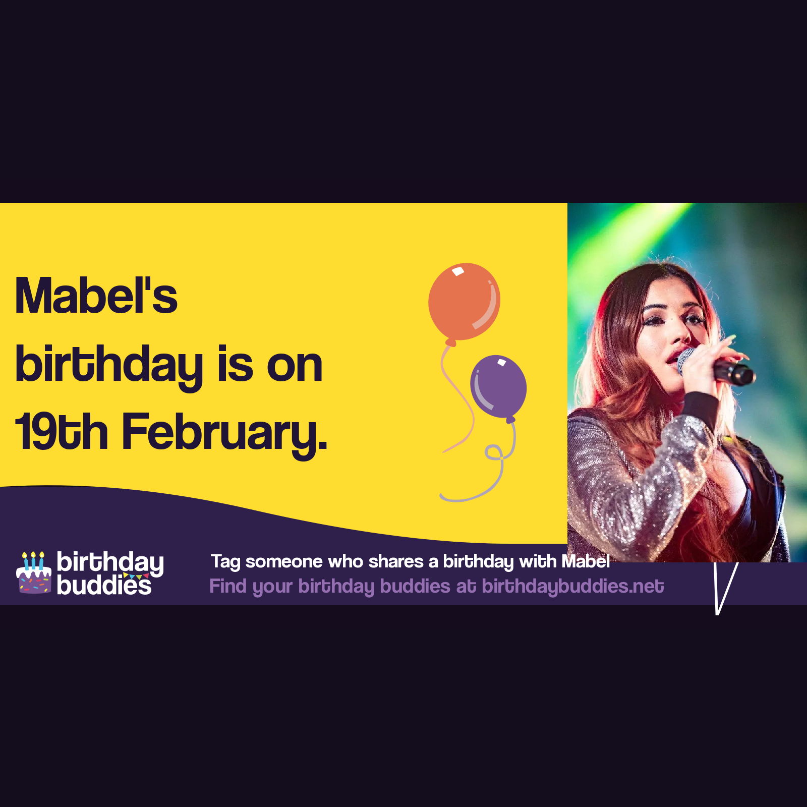 Mabel's birthday is 20th February 1996