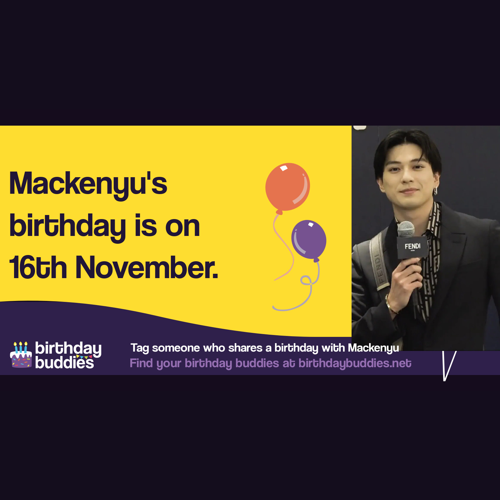 Mackenyu's birthday is 16th November 1996