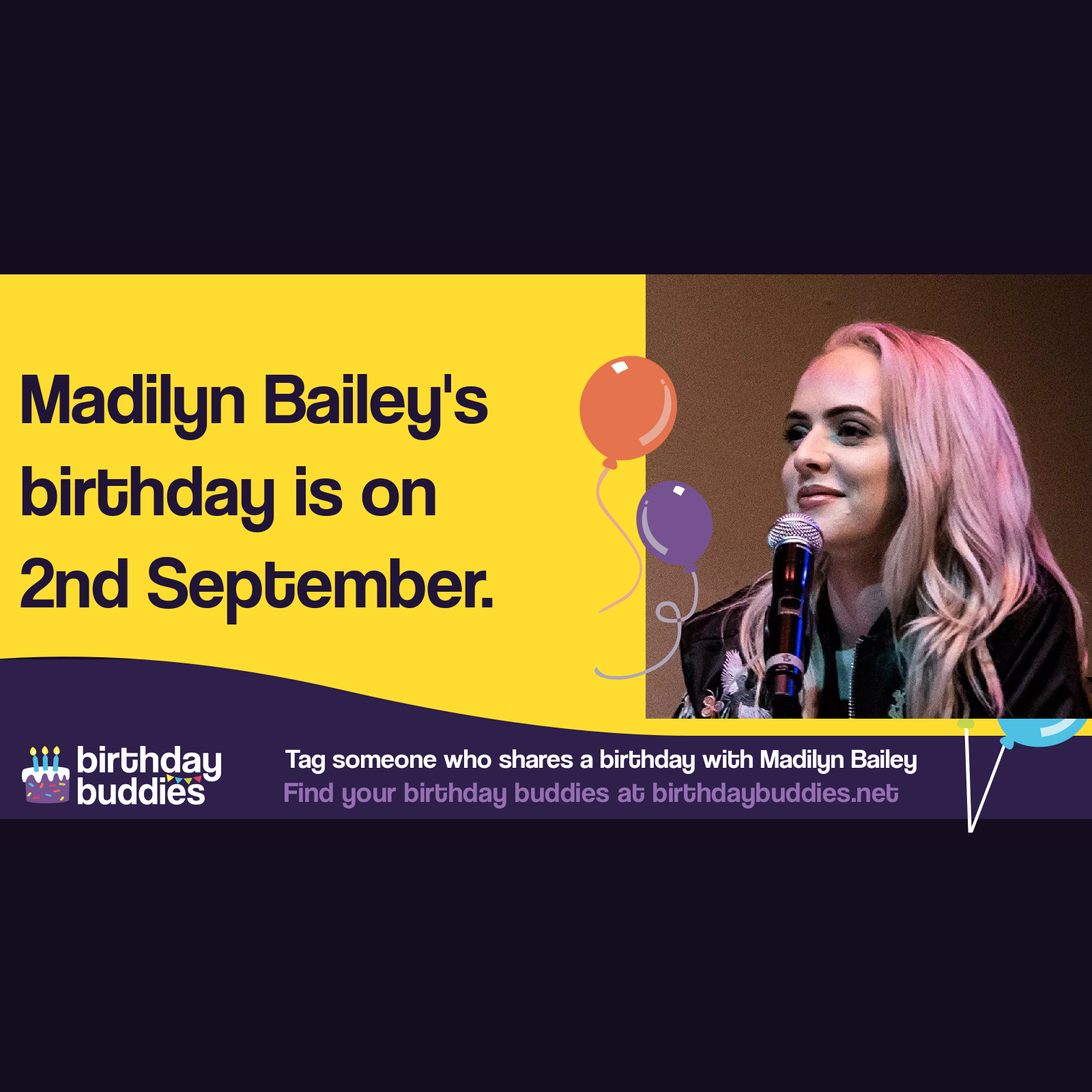 Madilyn Bailey's birthday is 2nd September 1992