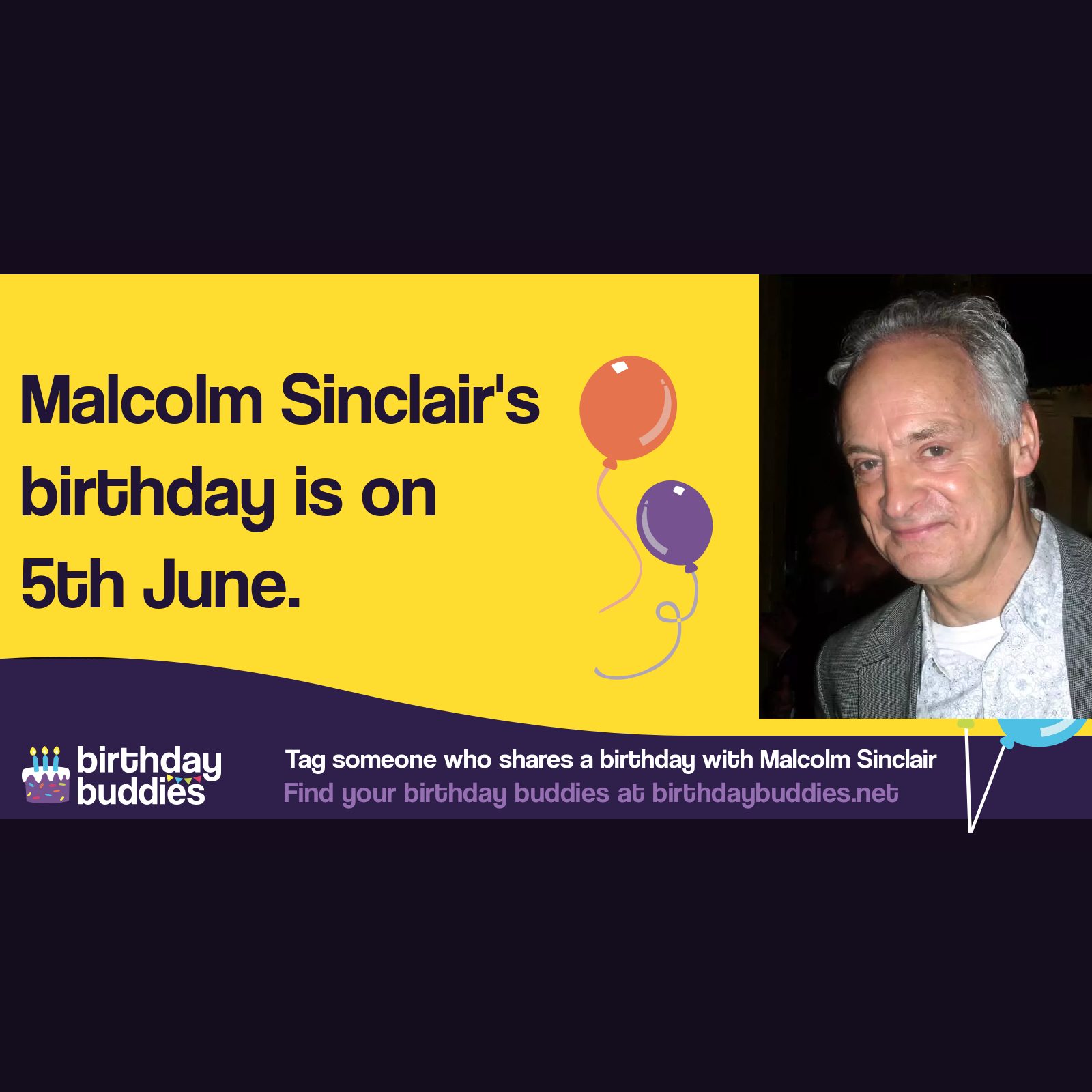 Malcolm Sinclair's birthday is 5th June 1950