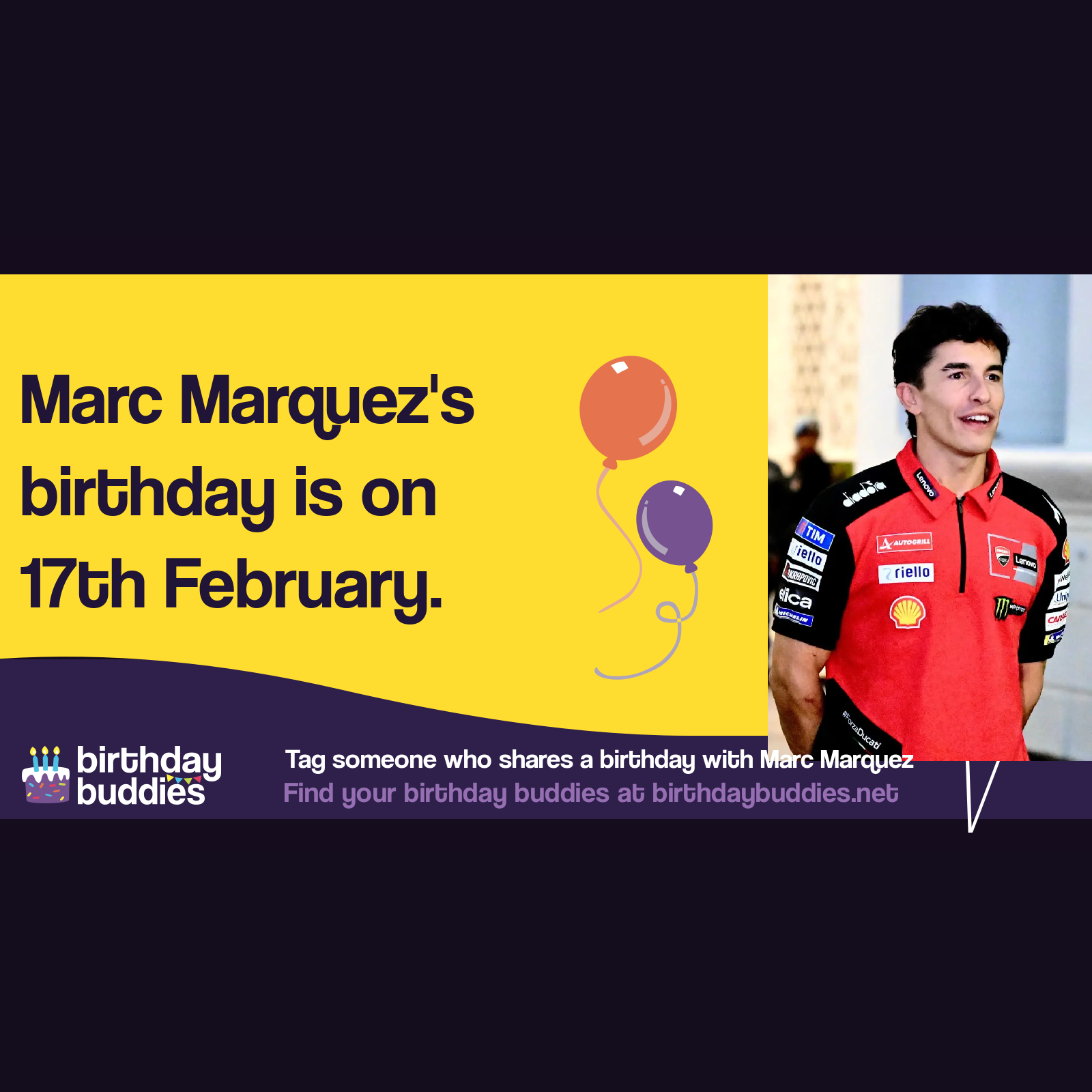 Marc Márquez's birthday is 17th February 1993