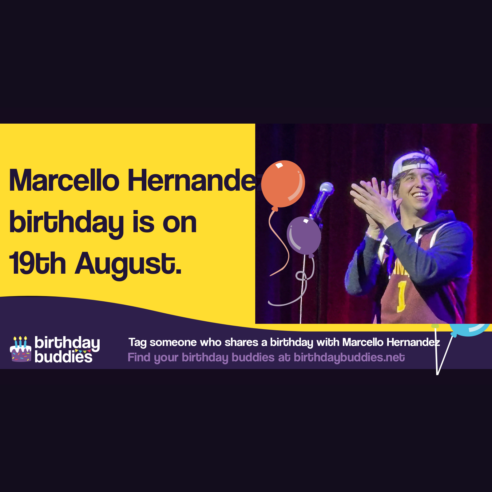 Marcello Hernandez's birthday is 19th August 1997
