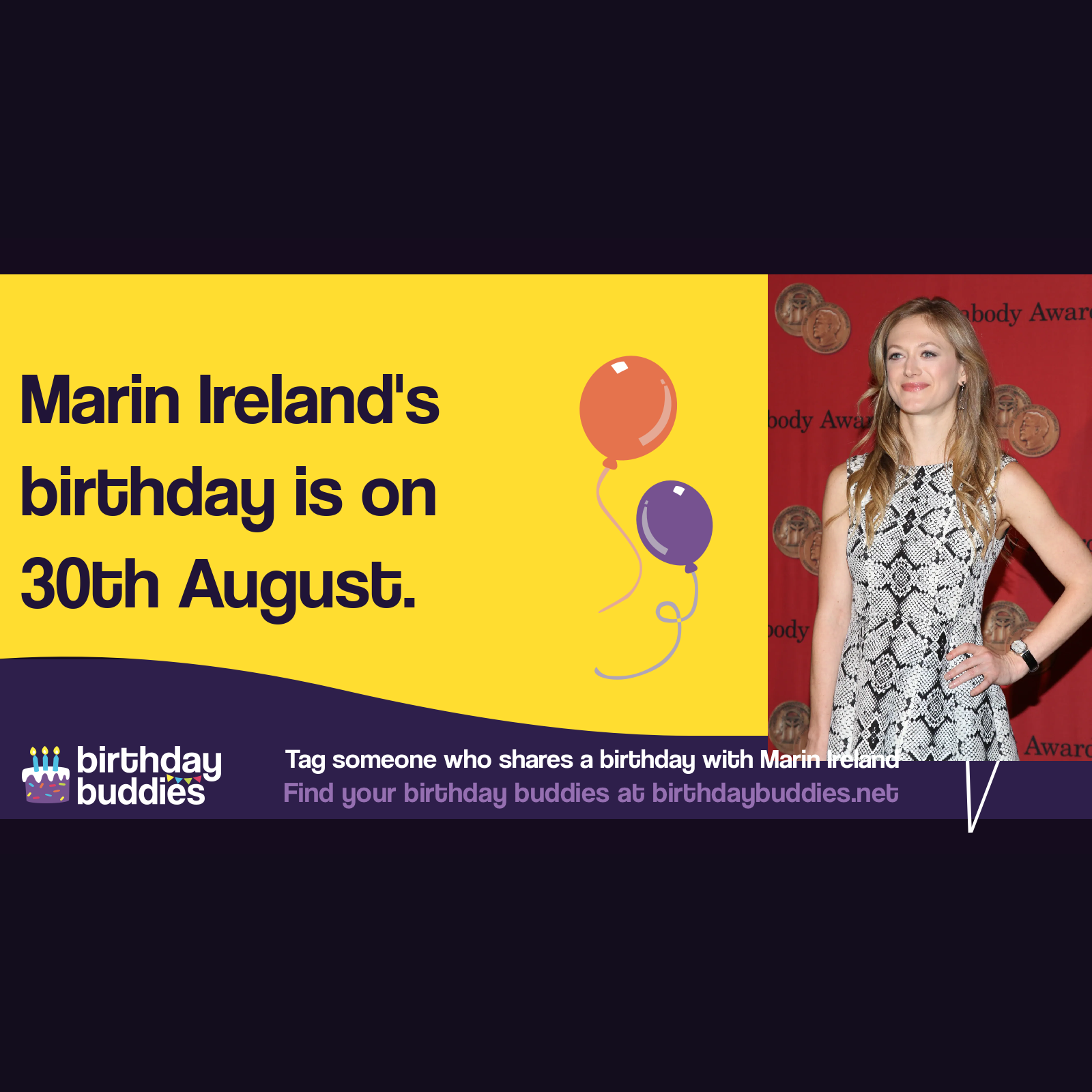 Marin Ireland's birthday is 30th August 1979