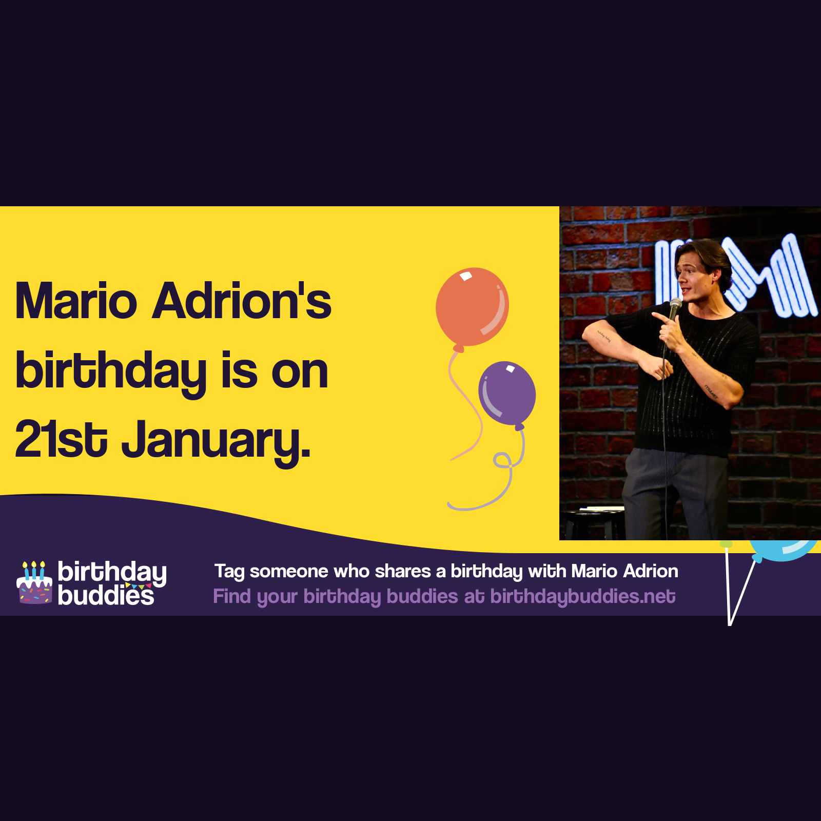 Mario Adrion's birthday is 21st January 1994