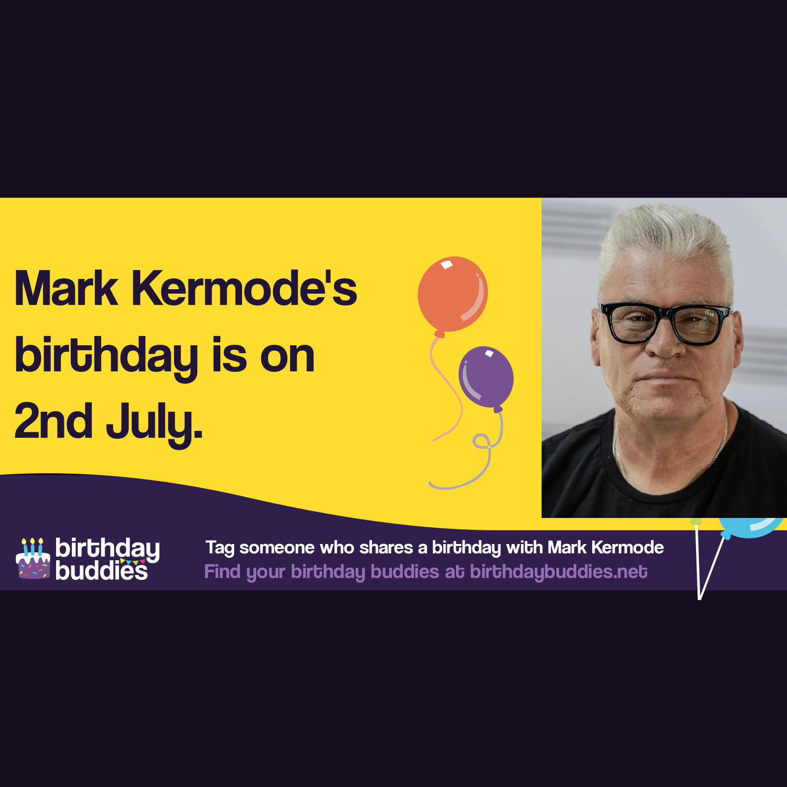 Mark Kermode's birthday is 2nd July 1963