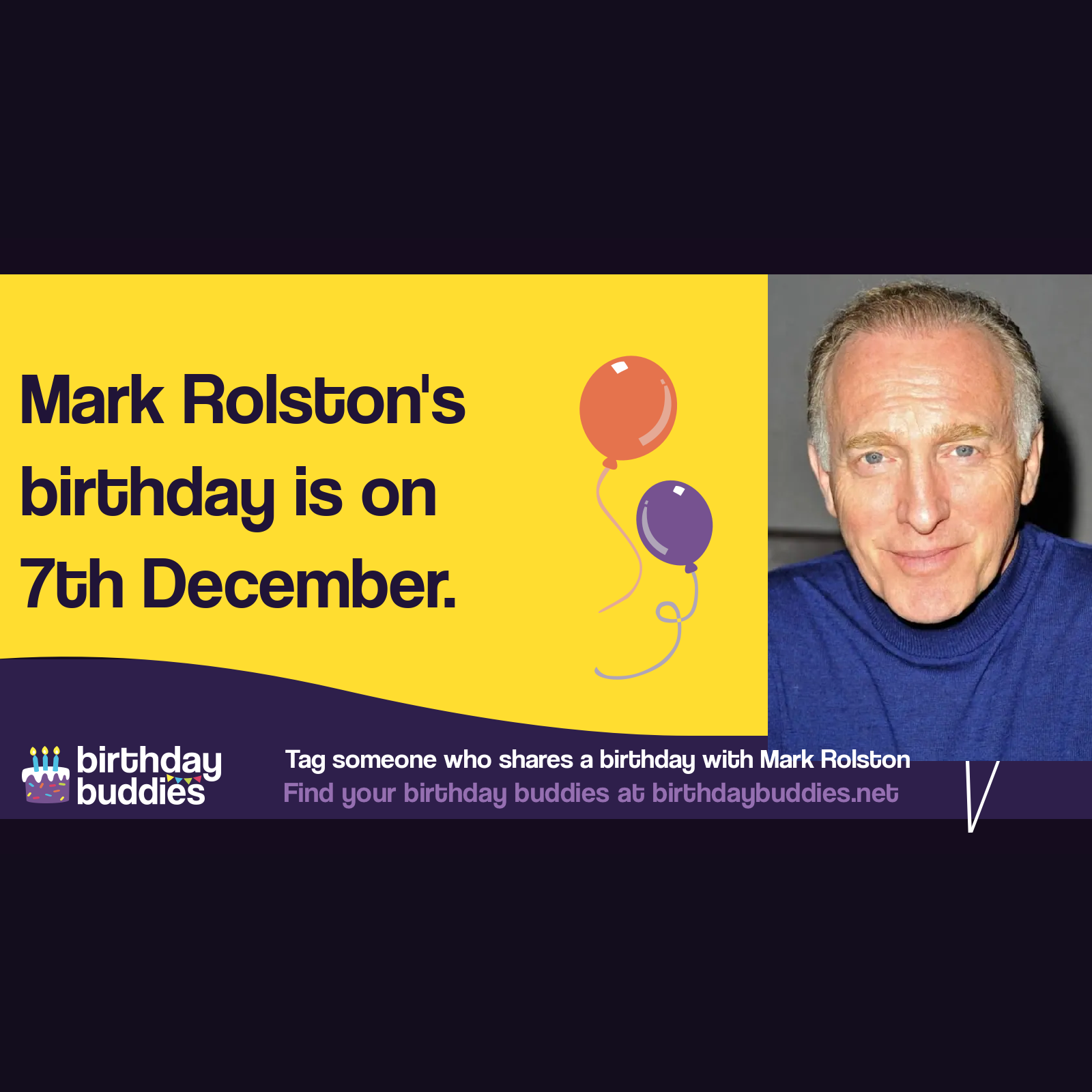 Mark Rolston's birthday is 7th December 1956