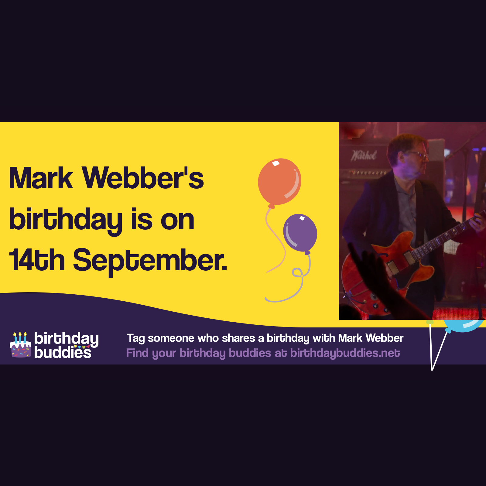 Mark Webber's birthday is 14th September 1970