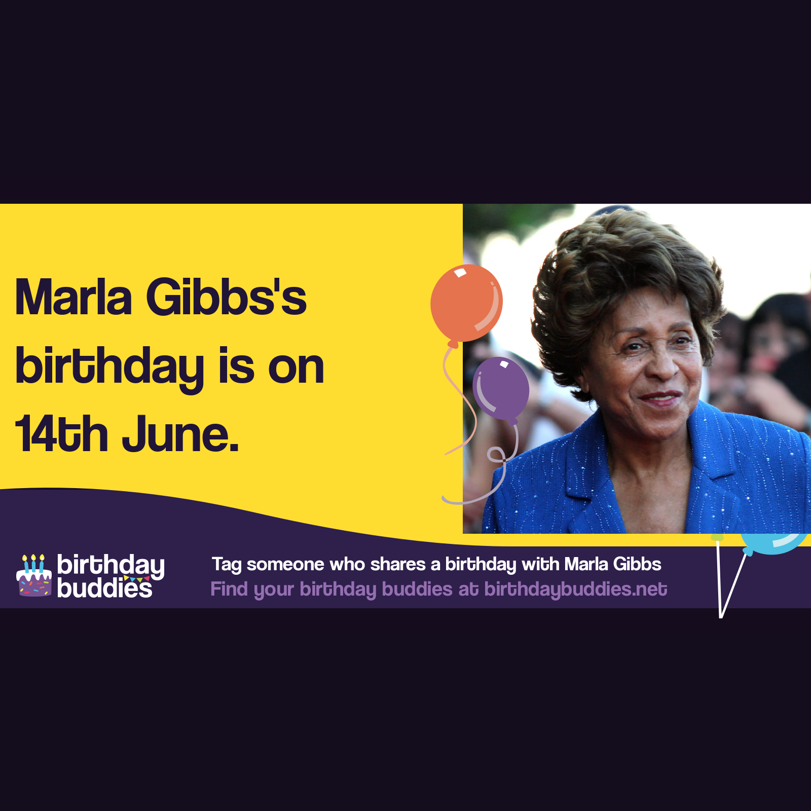 Marla Gibbs's birthday is 14th June 1931