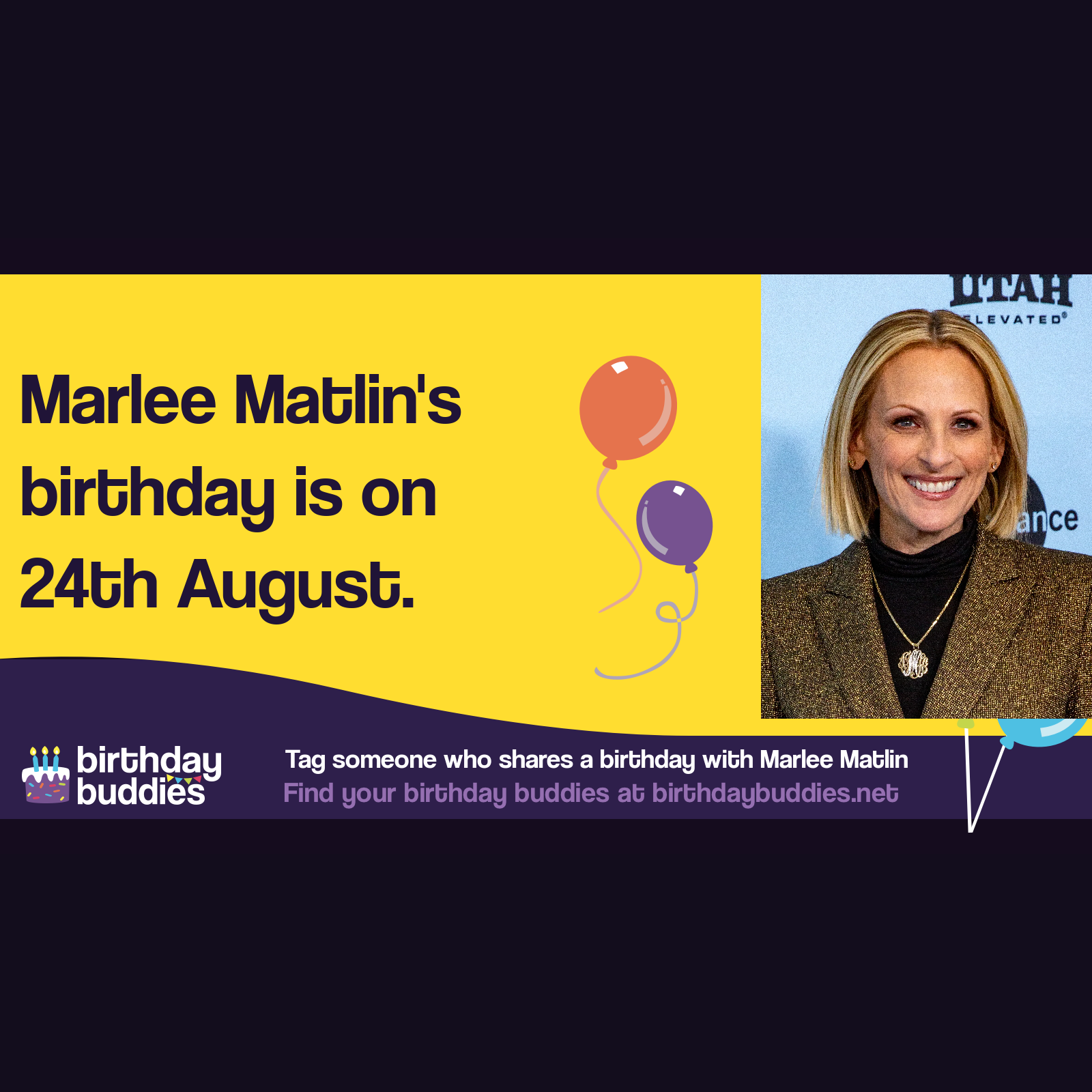 Marlee Matlin's birthday is 24th August 1965