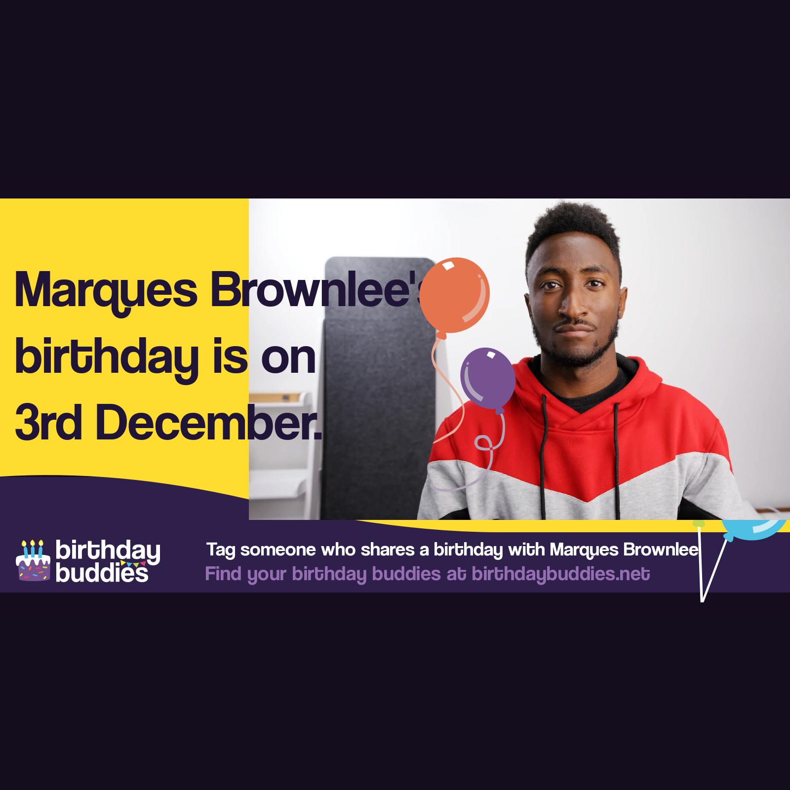 Marques Brownlee's birthday is 3rd December 1993