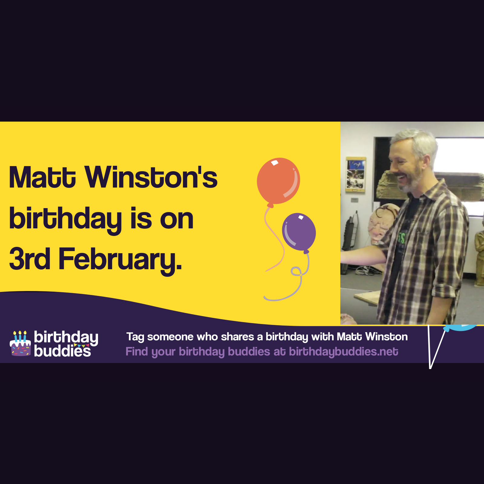 Matt Winston's birthday is 3rd February 1970
