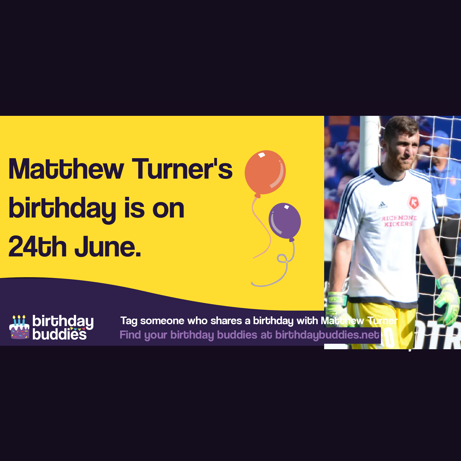 Matthew Turner's birthday is 24th June 1994