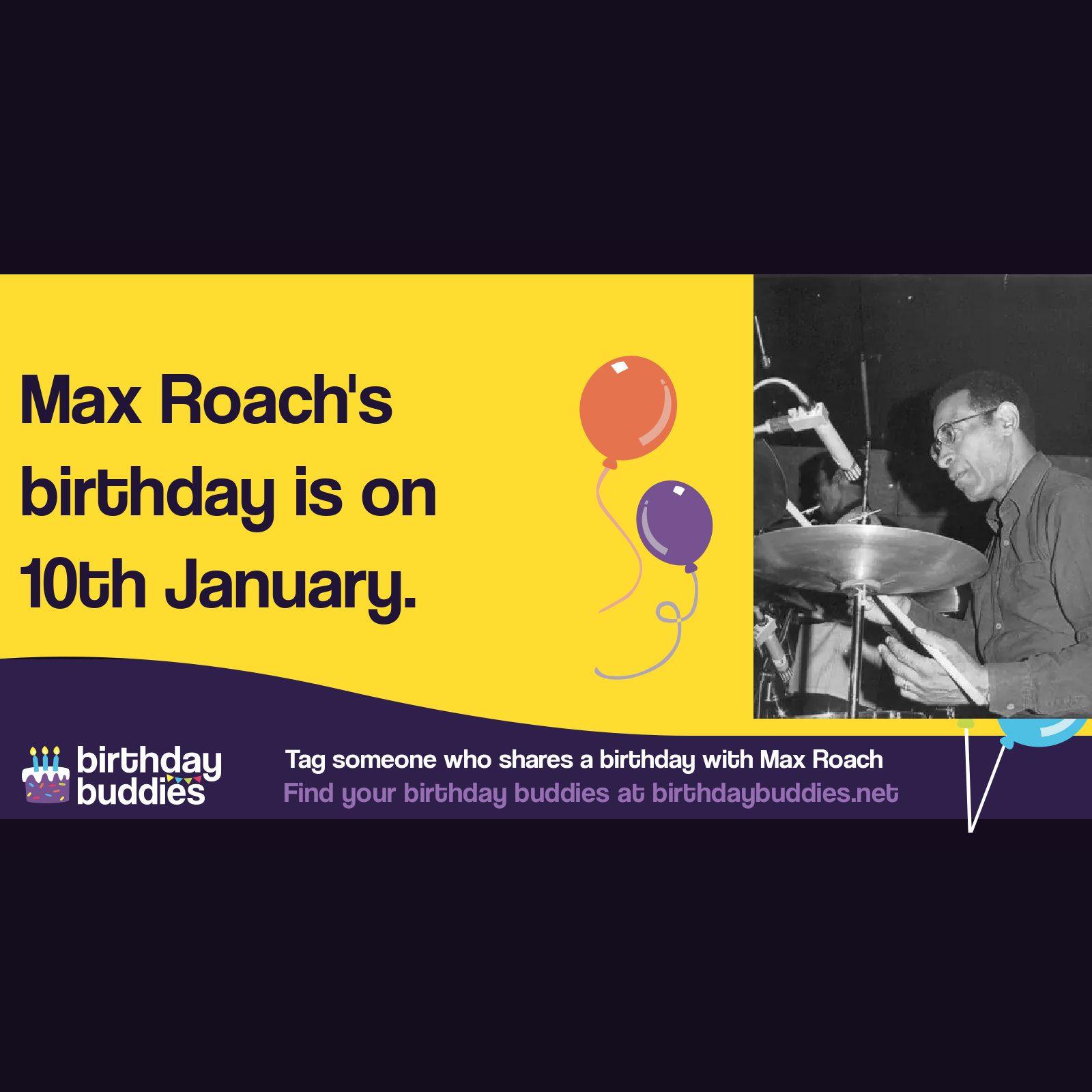 Max Roach's birthday was 10th January 1924