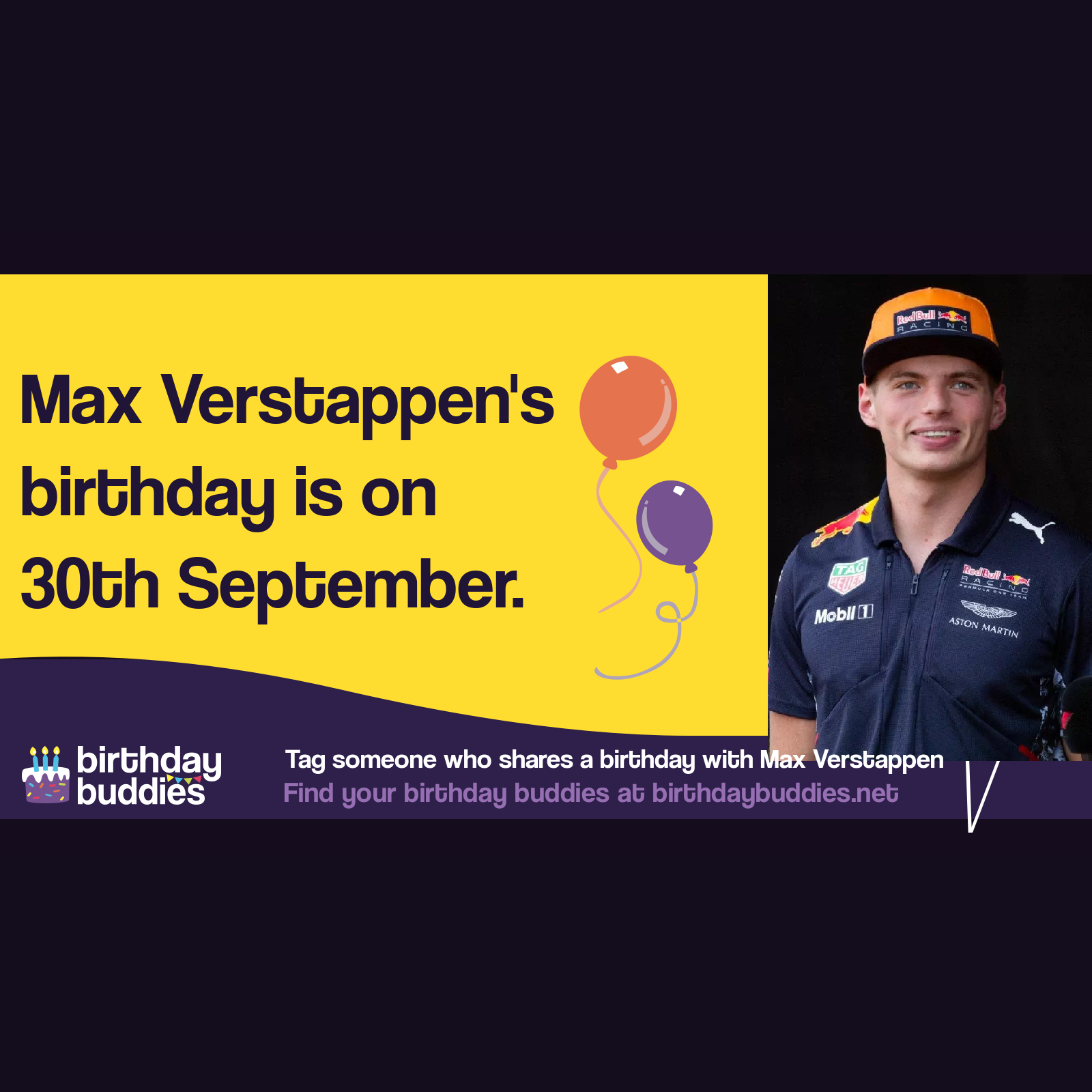 Max Verstappen's birthday is 30th September 1997
