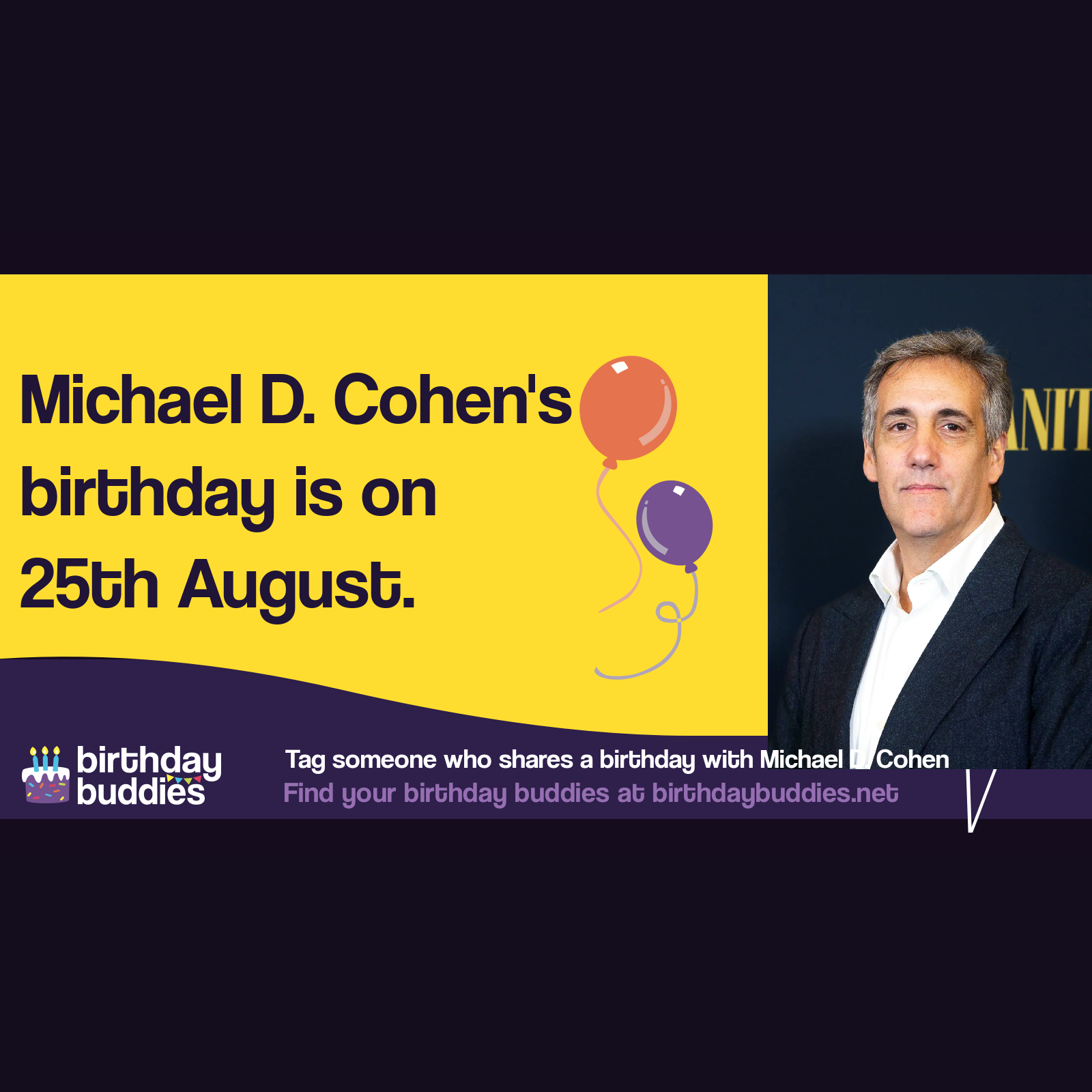 Michael D. Cohen's birthday is 25th August 1966