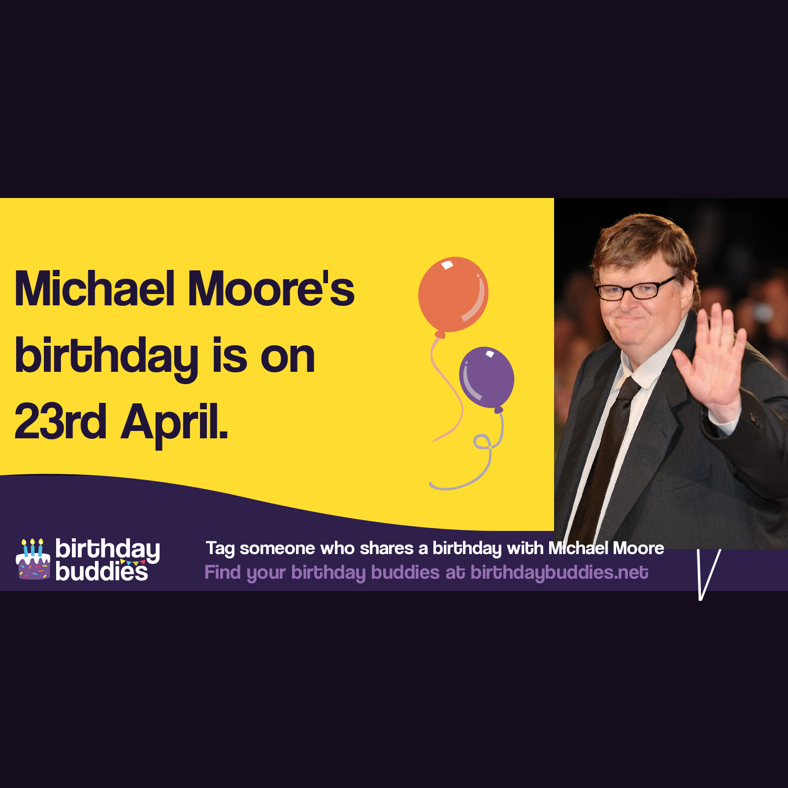 Michael Moore's birthday is 23rd April 1954