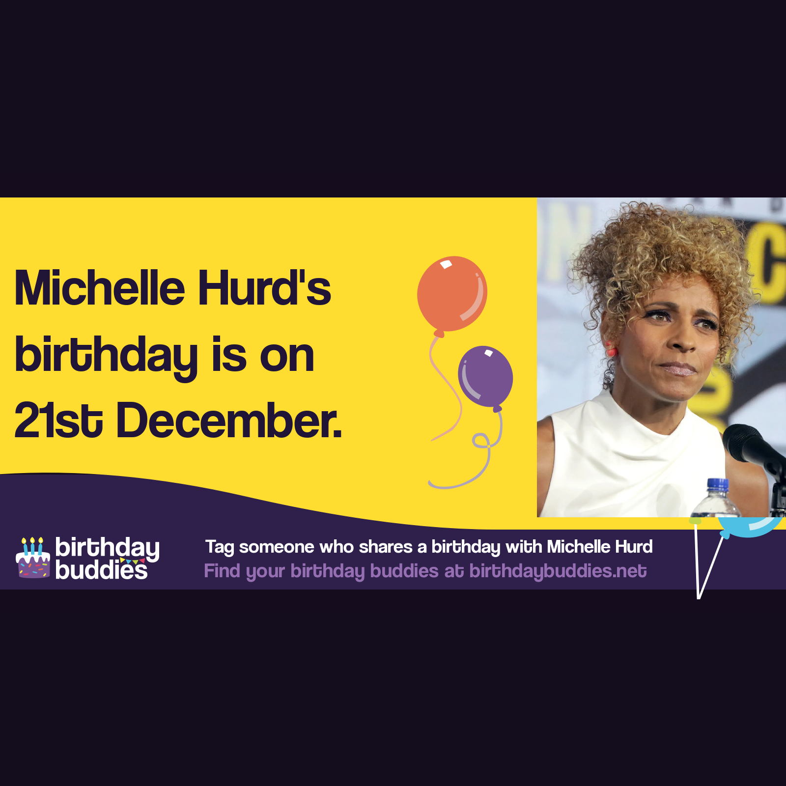 Michelle Hurd's birthday is 21st December 1966