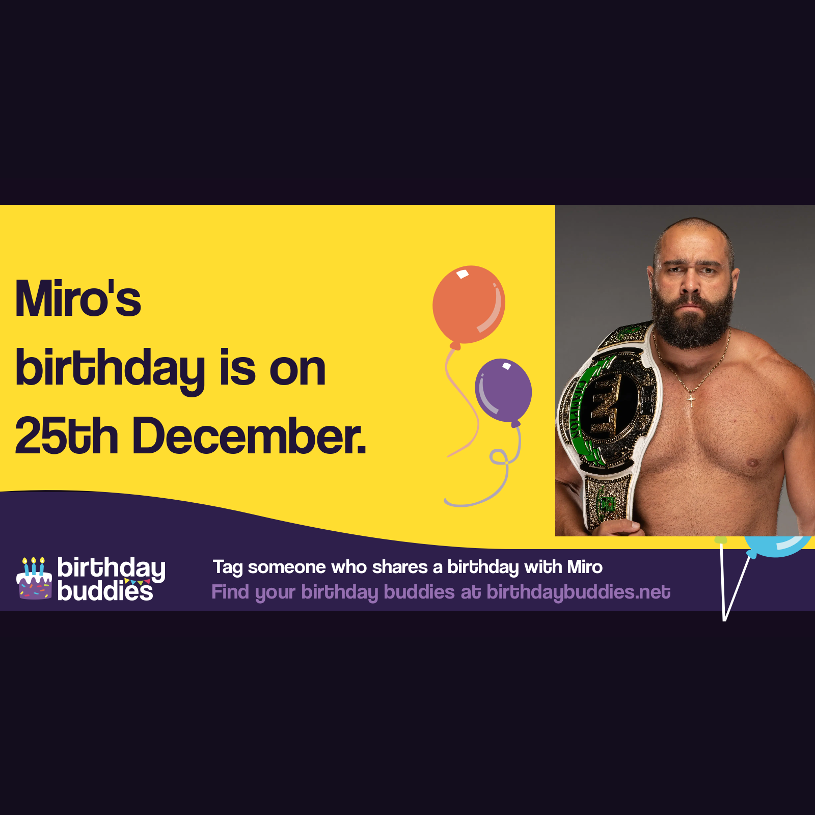 Miro's birthday is 25th December 1985