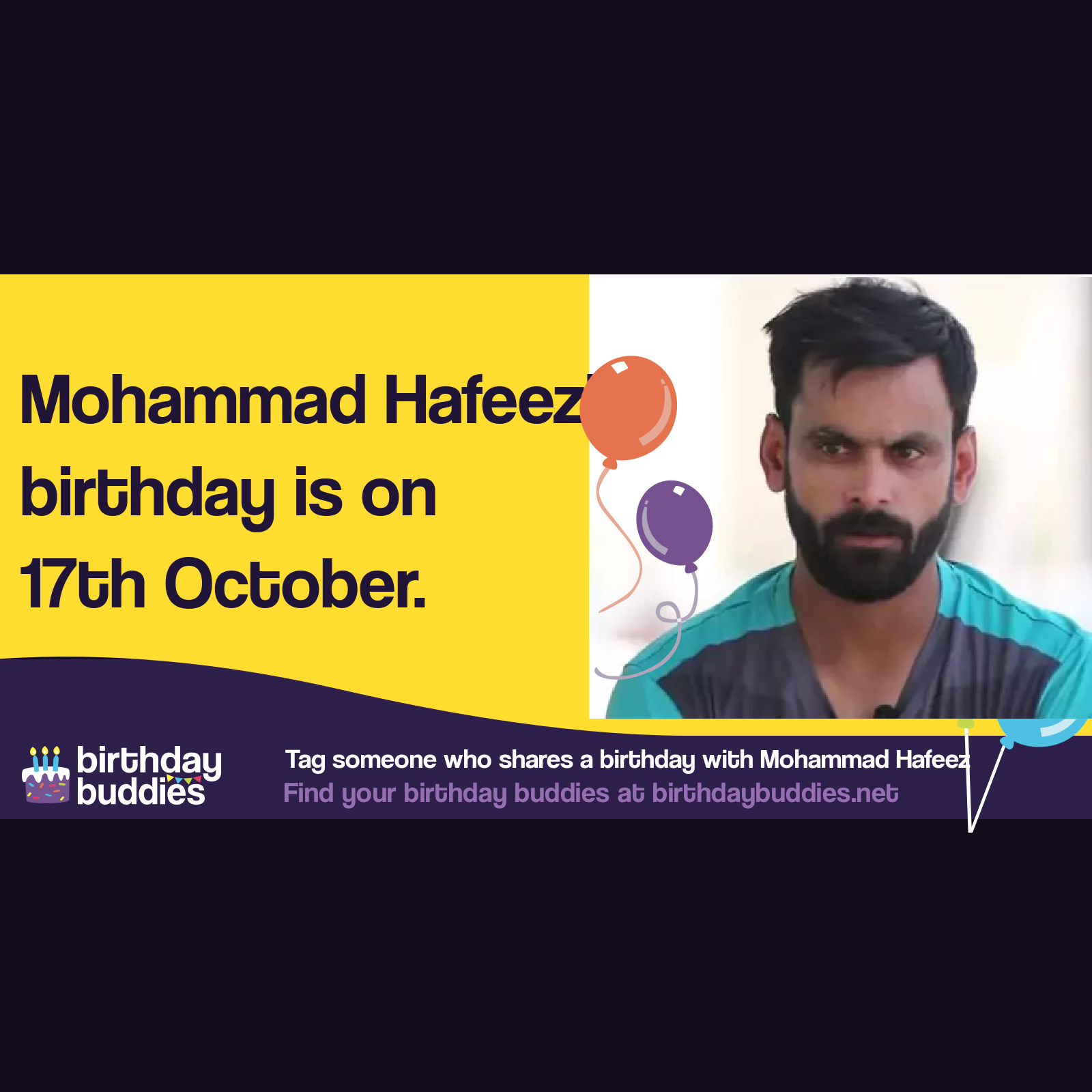 Mohammad Hafeez's birthday is 17th October 1980