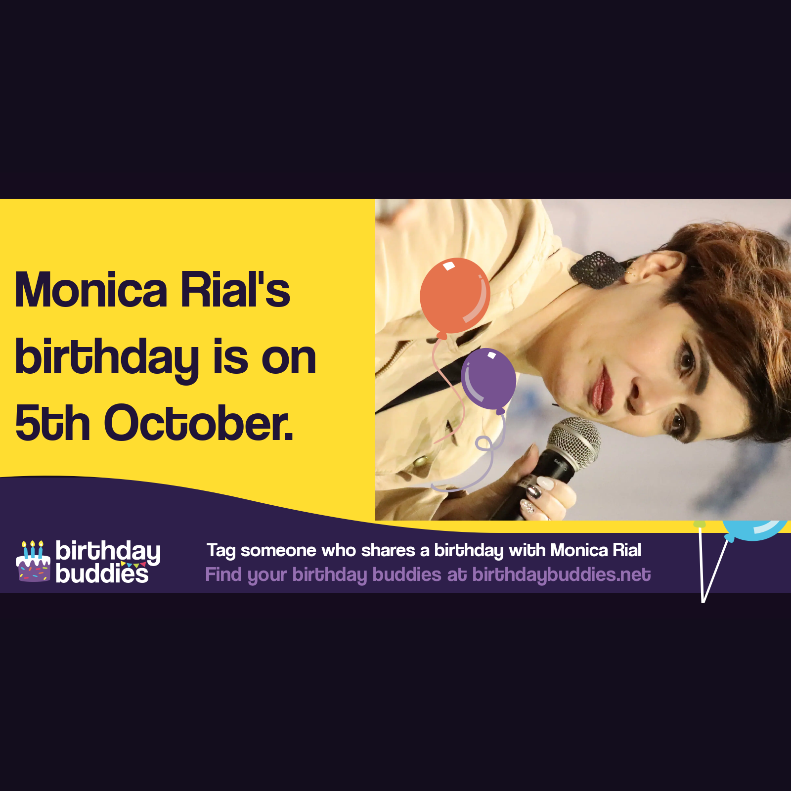 Monica Rial's birthday is 5th October 1975