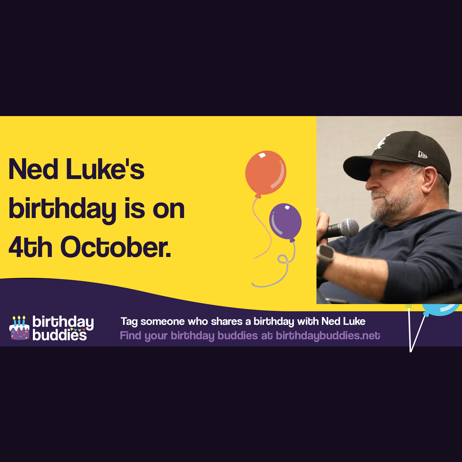 Ned Luke's birthday is 4th October 1958
