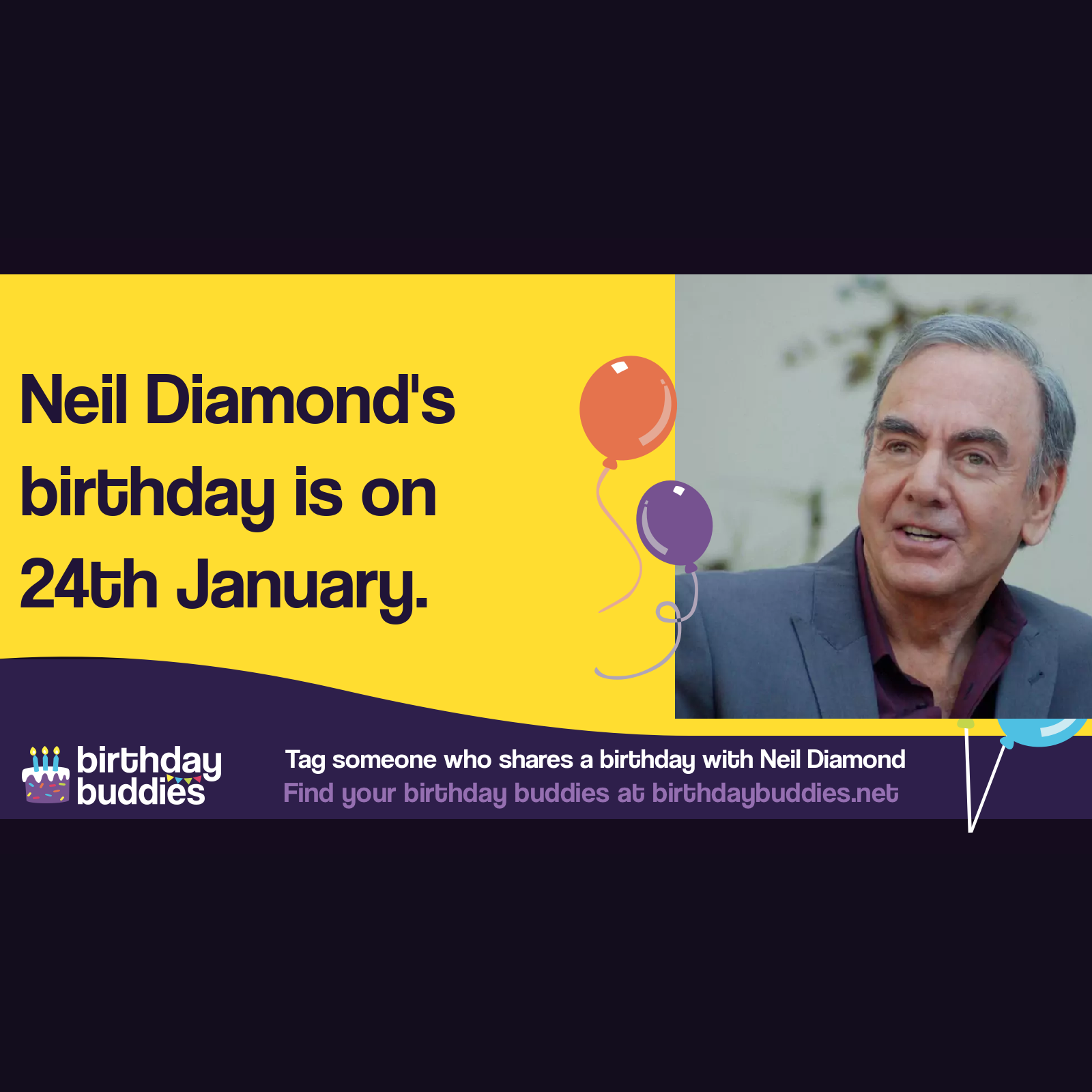 Neil Diamond's birthday is 24th January 1941