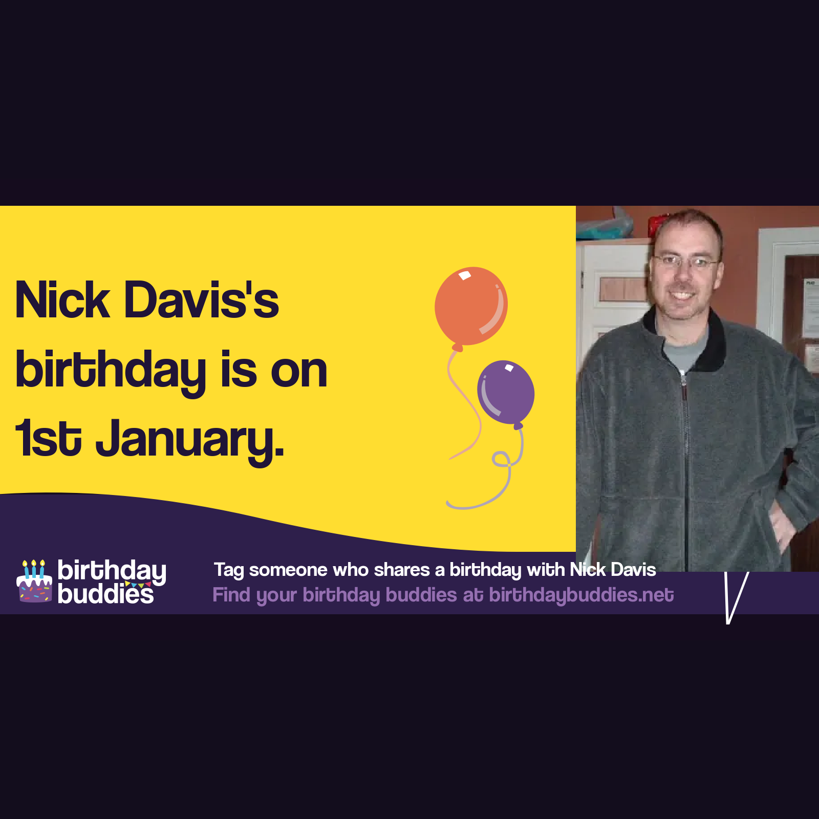 Nick Davis's birthday is 1st January 1953