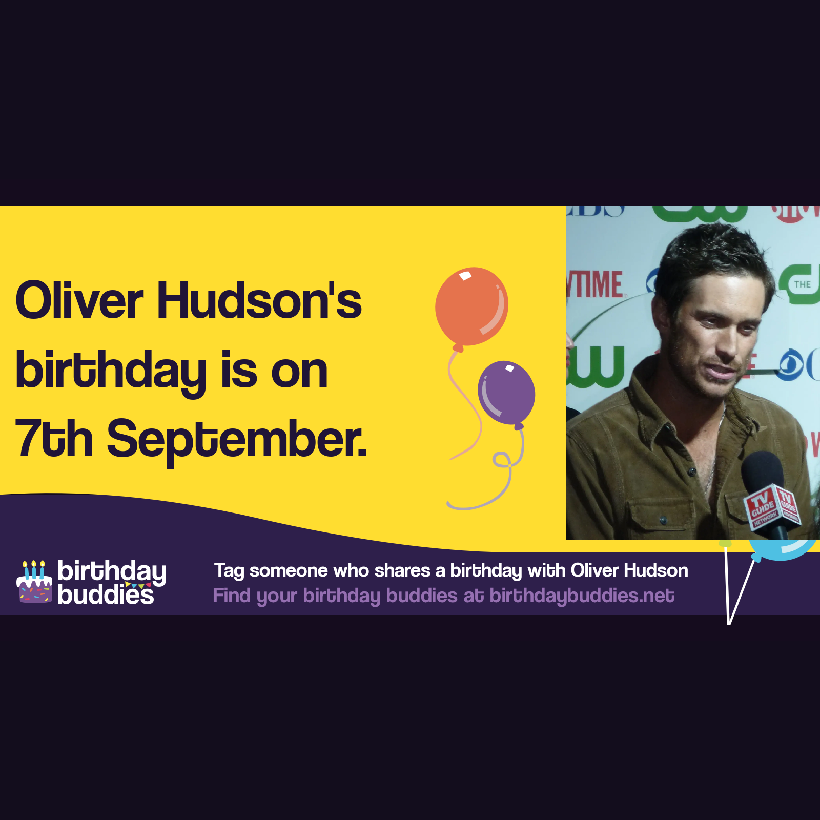 Oliver Hudson's birthday is 7th September 1976