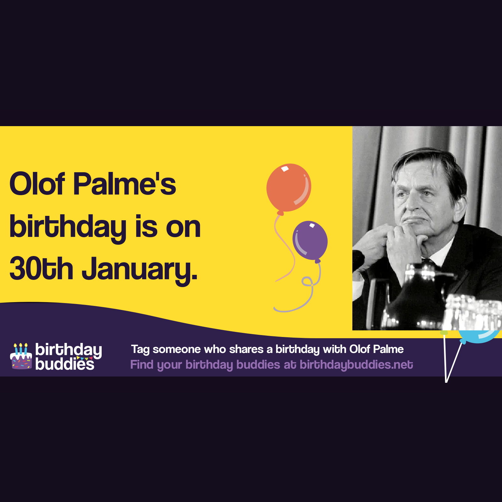 Olof Palme's birthday was 30th January 1927