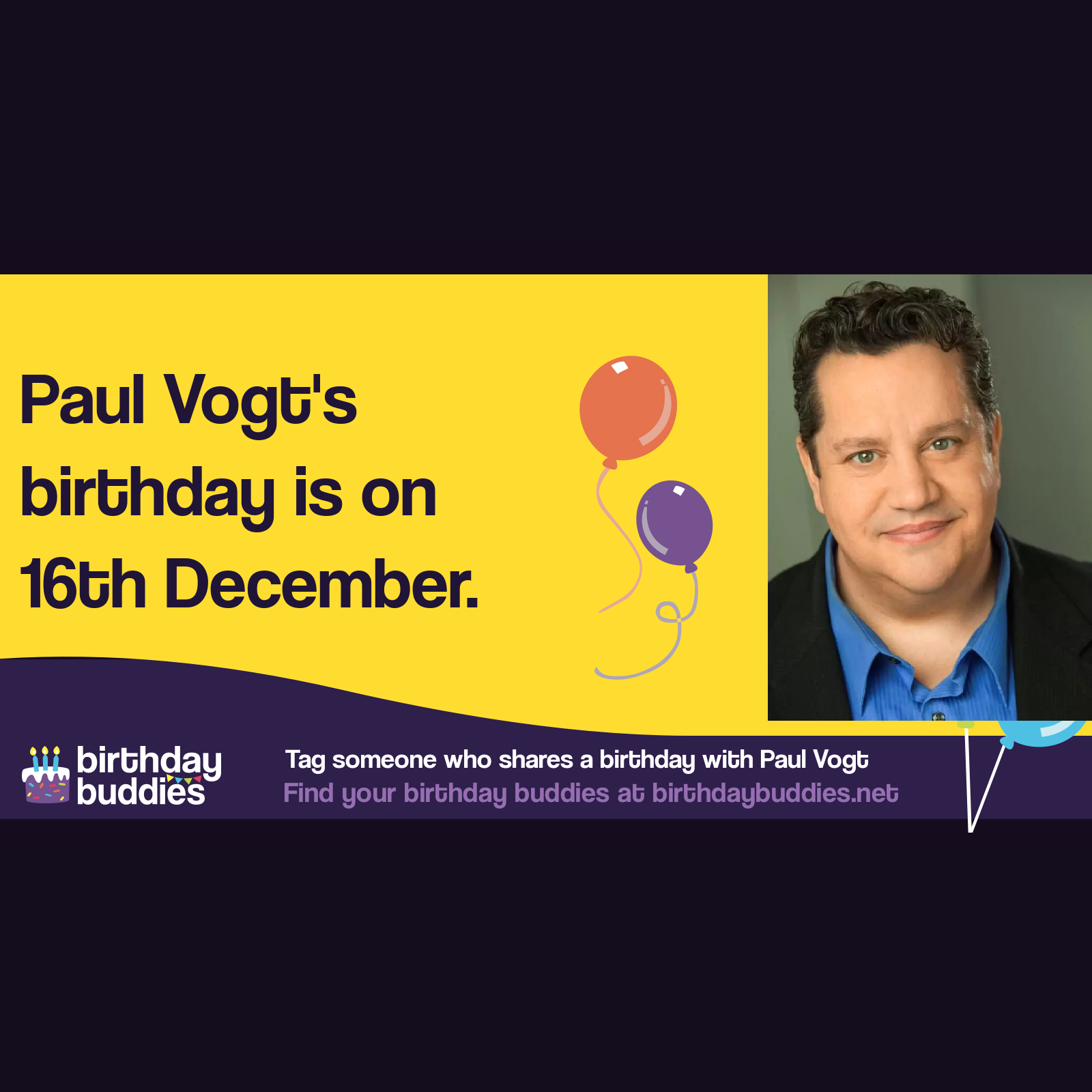 Paul Vogt's birthday is 16th December 1964