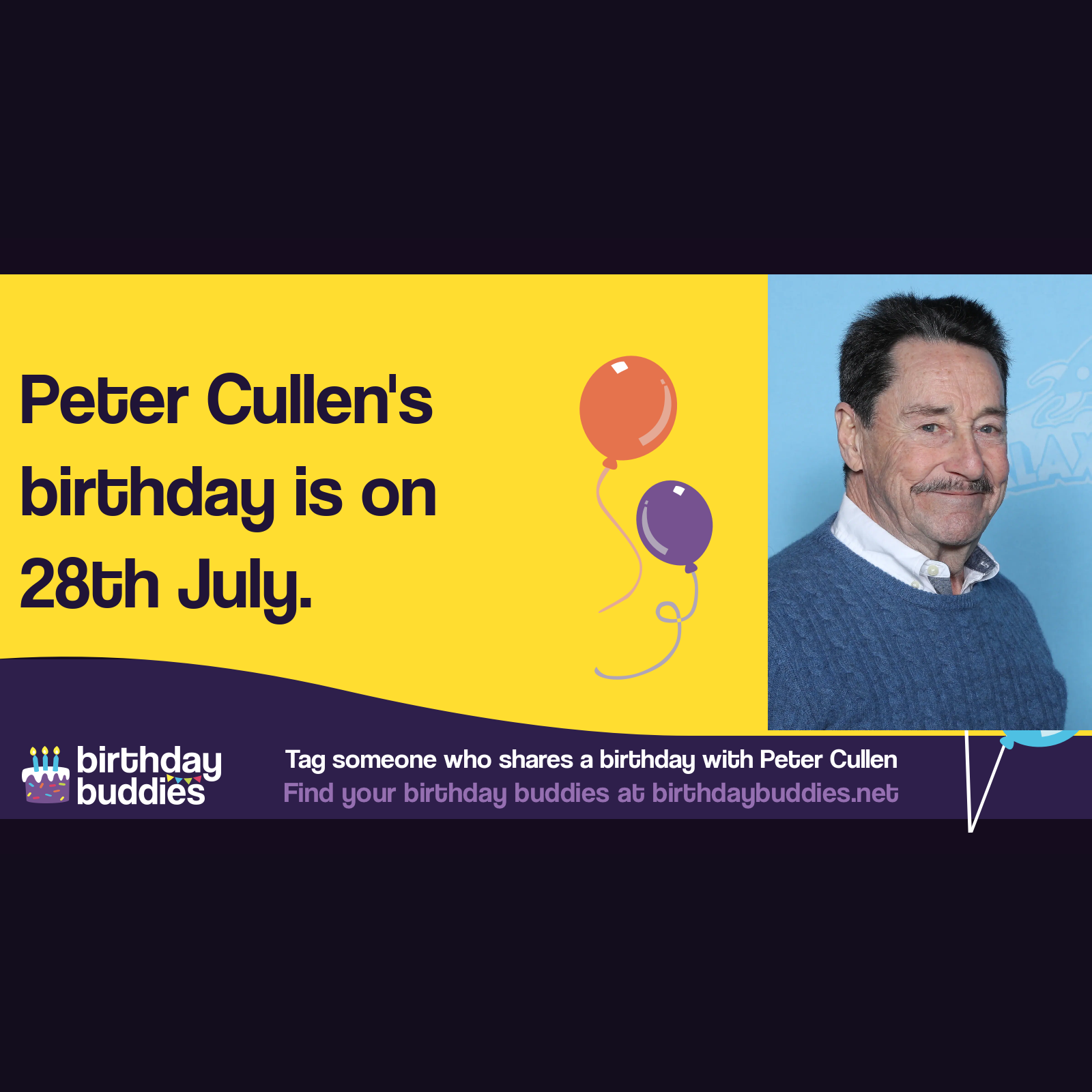 Peter Cullen's birthday is 28th July 1941