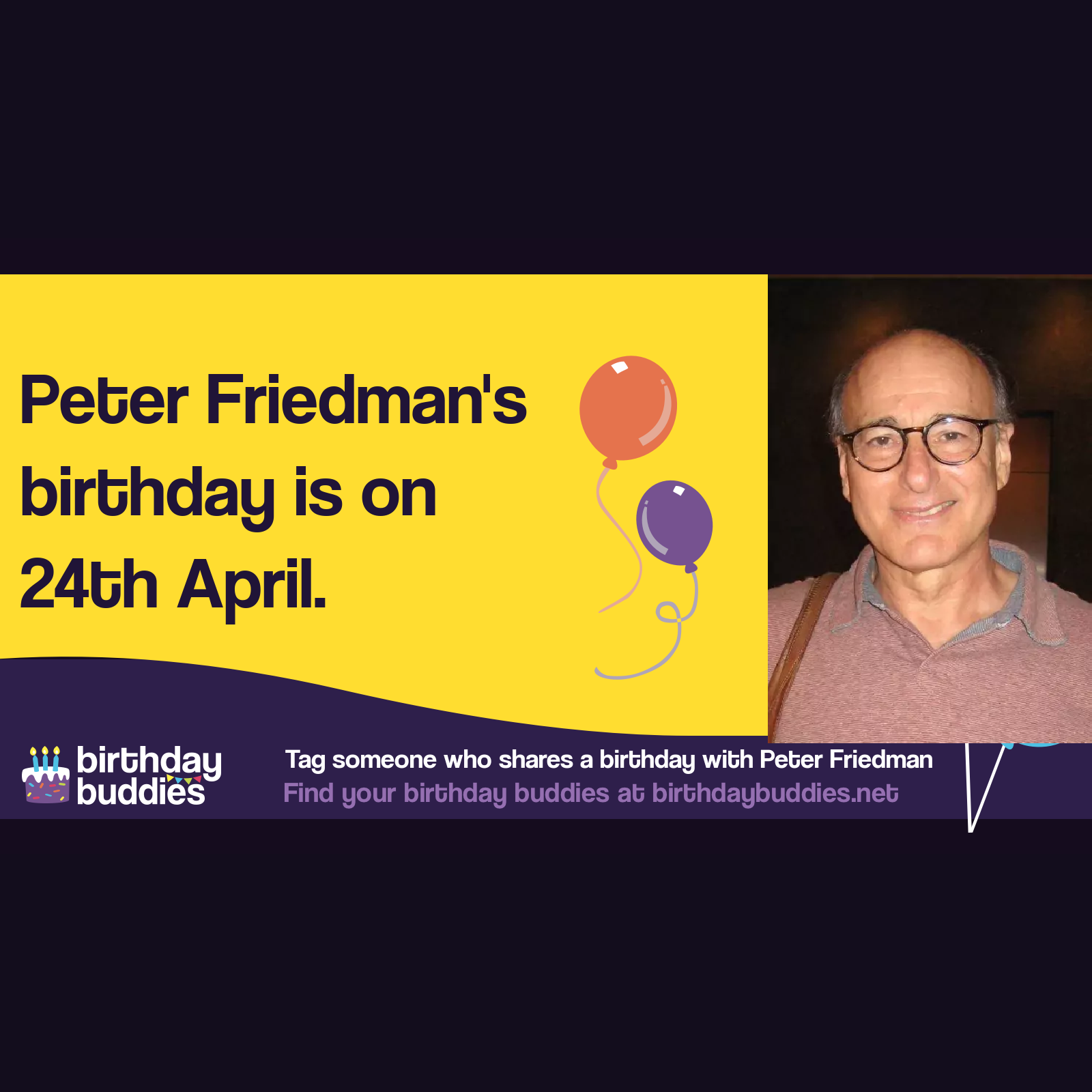 Peter Friedman's birthday is 24th April 1949