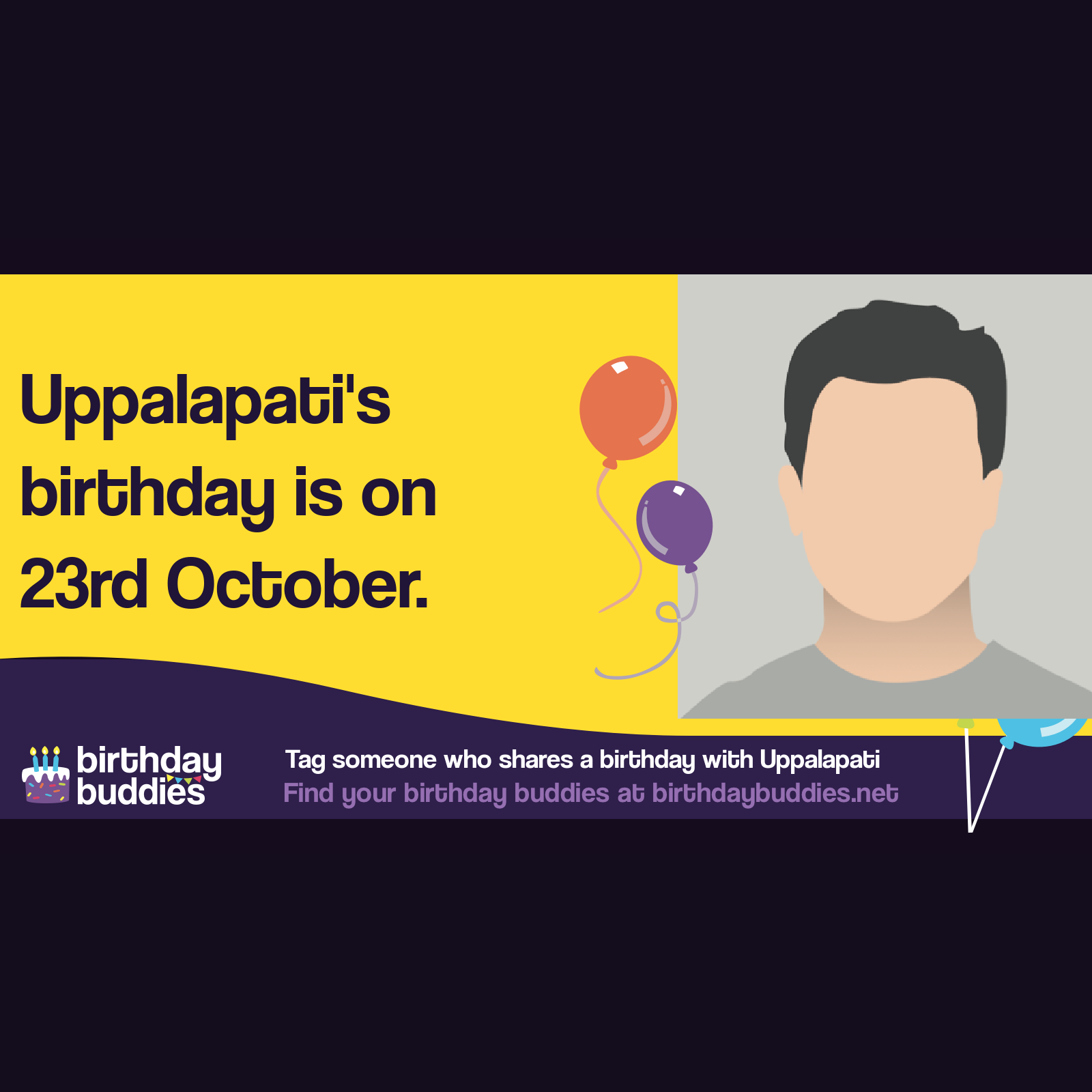 Uppalapati's birthday is 23rd October 1979