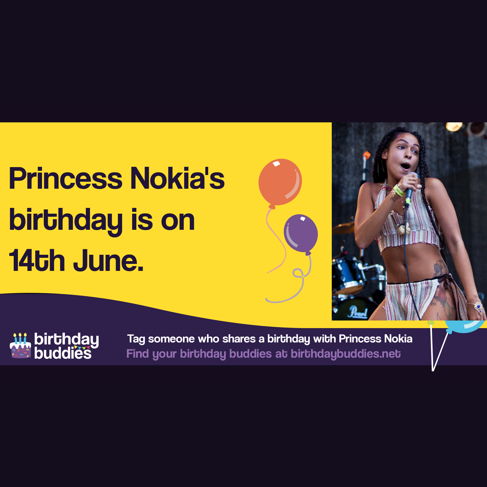 Princess Nokia's birthday is 14th June 1992