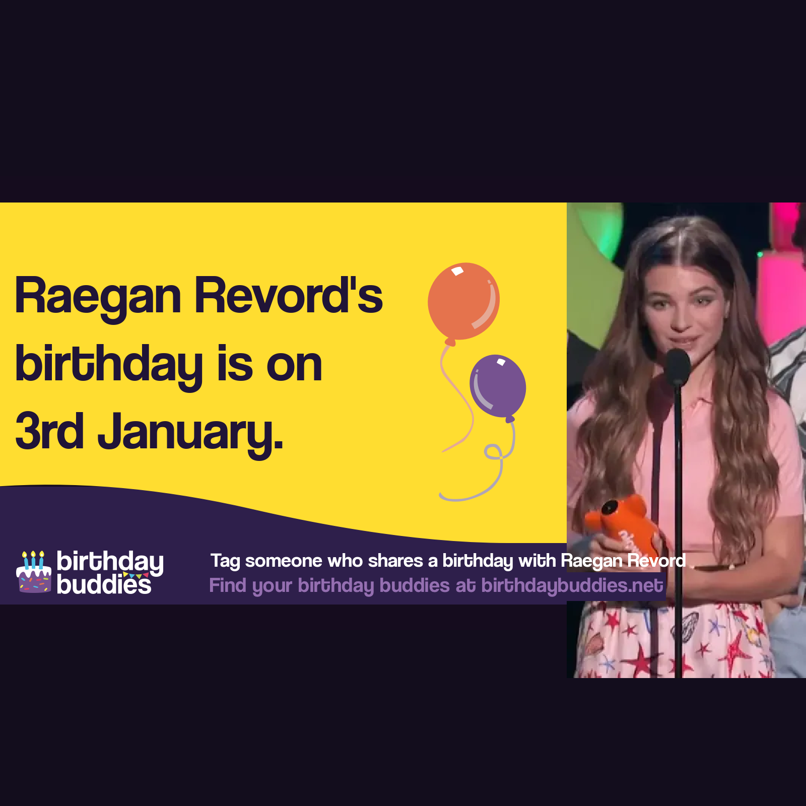 Raegan Revord's birthday is 3rd January 2008