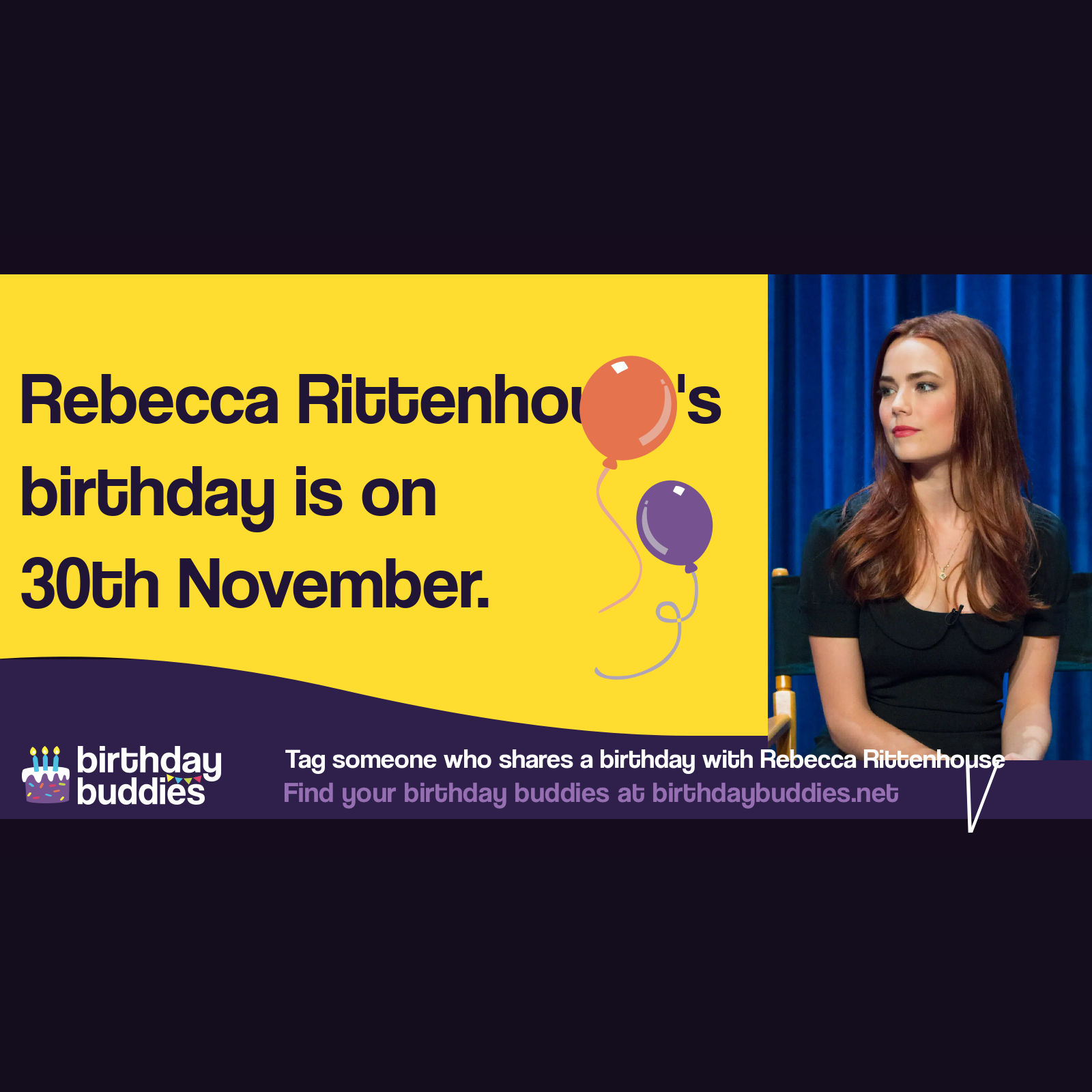 Rebecca Rittenhouse's birthday is 30th November 1988