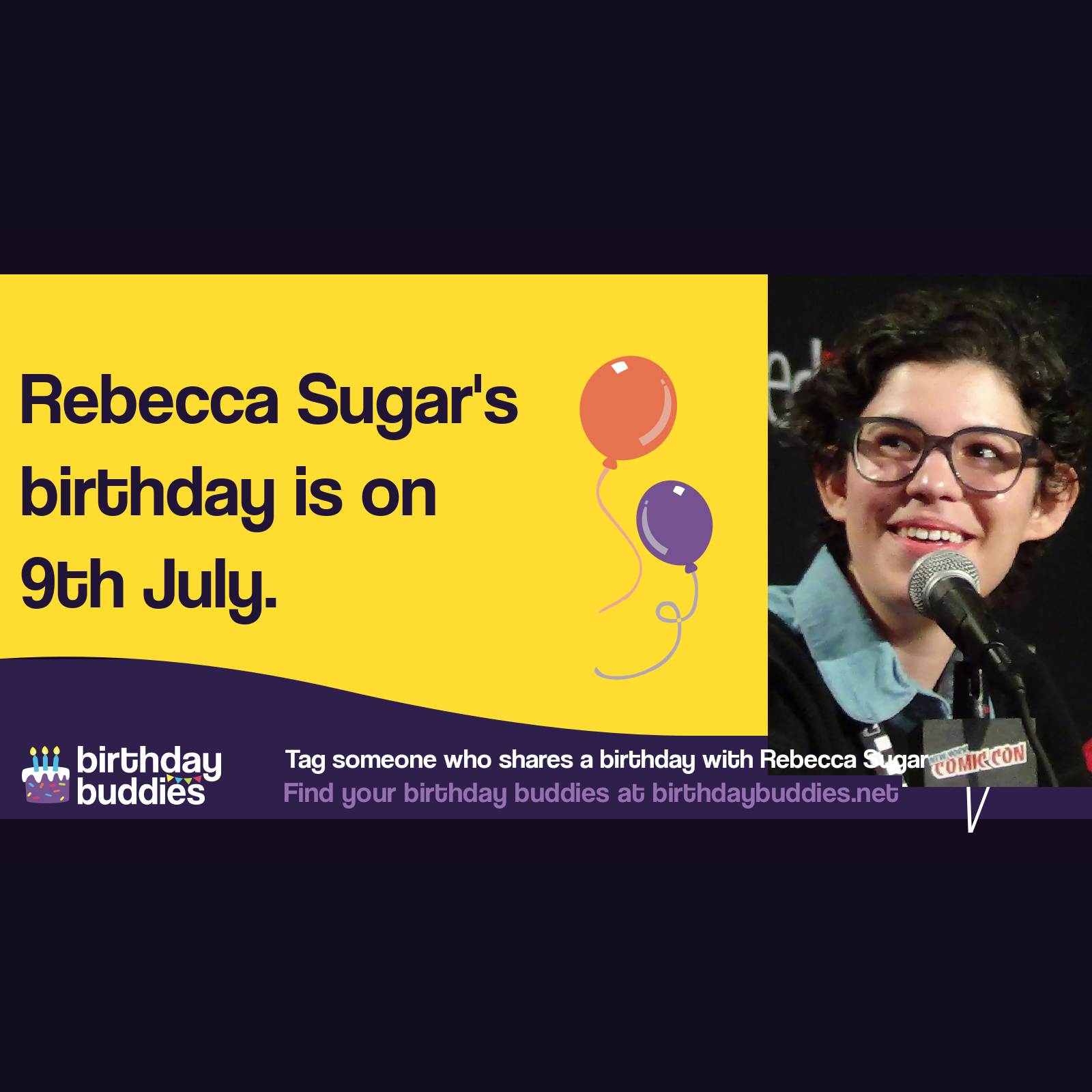 Rebecca Sugar's birthday is 9th July 1987