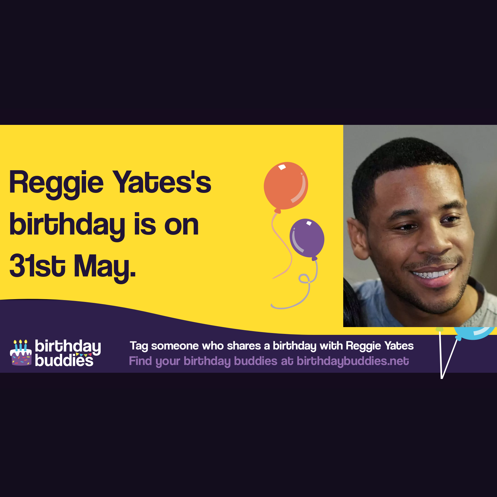 Reggie Yates's birthday is 31st May 1983