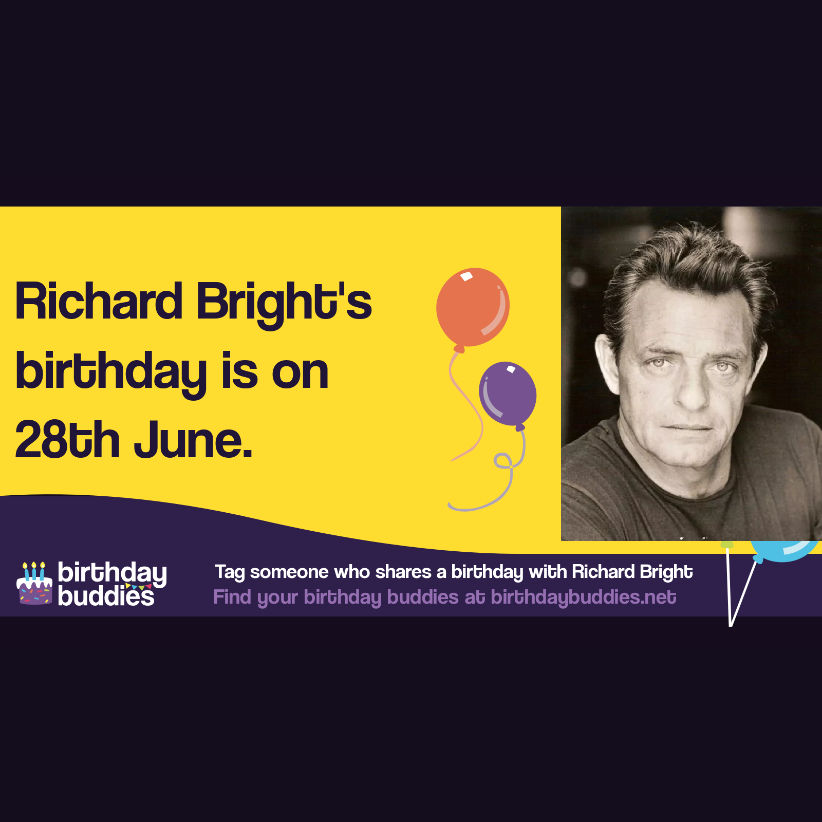 Richard Bright's birthday was 28th June 1937
