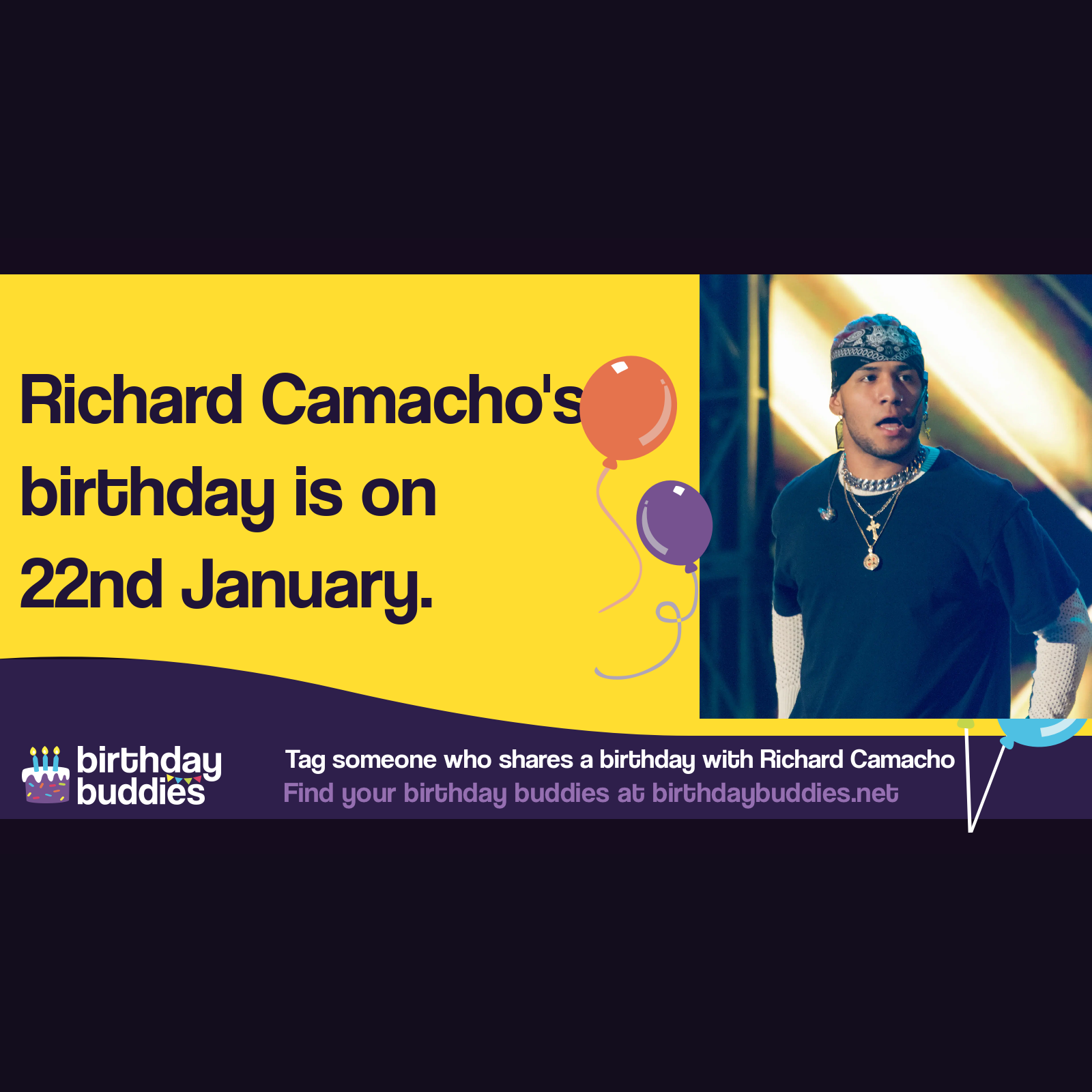 Richard Camacho's birthday is 22nd January 1997