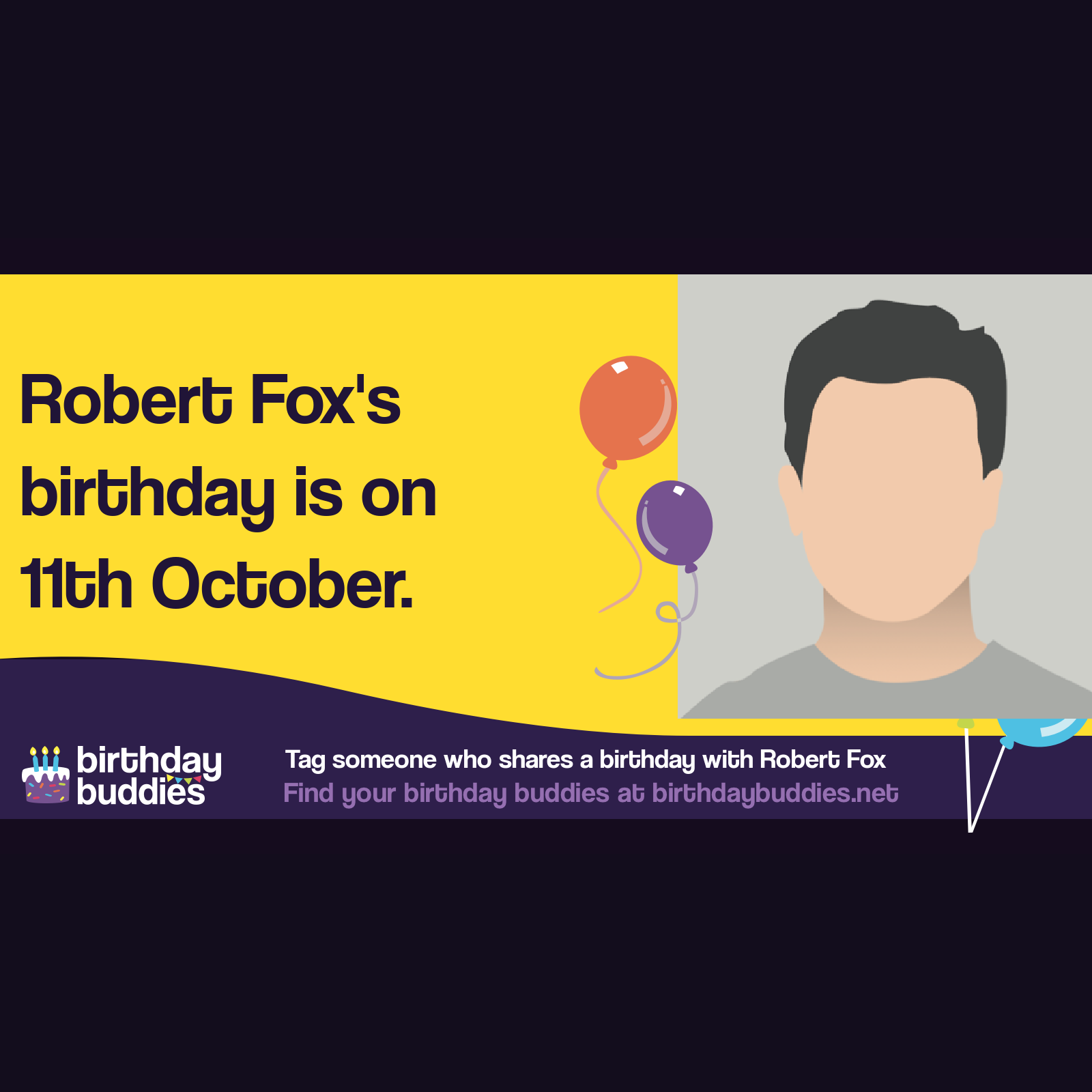Robert Fox's birthday is 11th October 1991