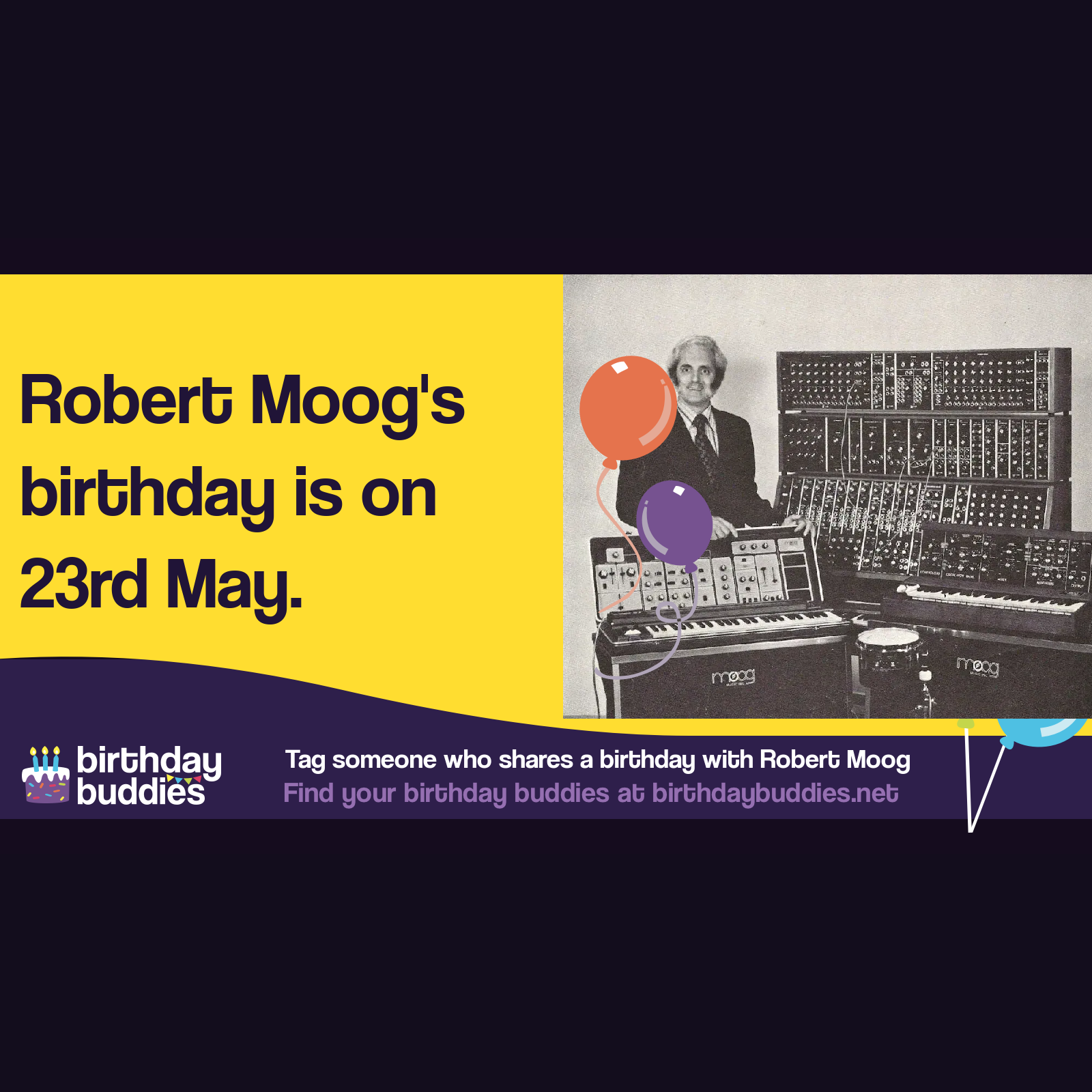 Robert Moog's birthday was 23rd May 1934