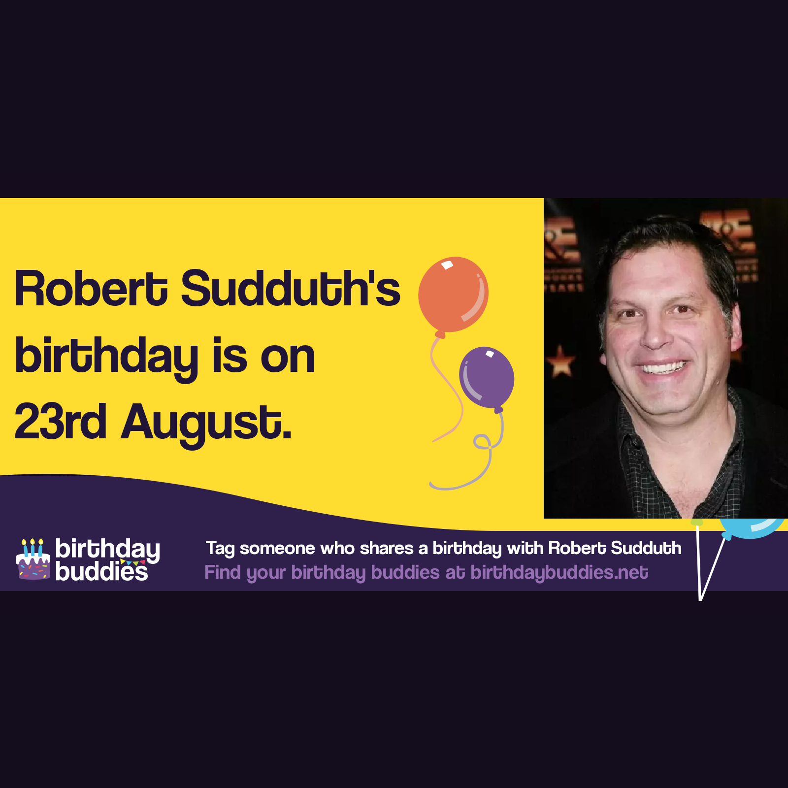 Robert Sudduth's birthday is 23rd August 1956