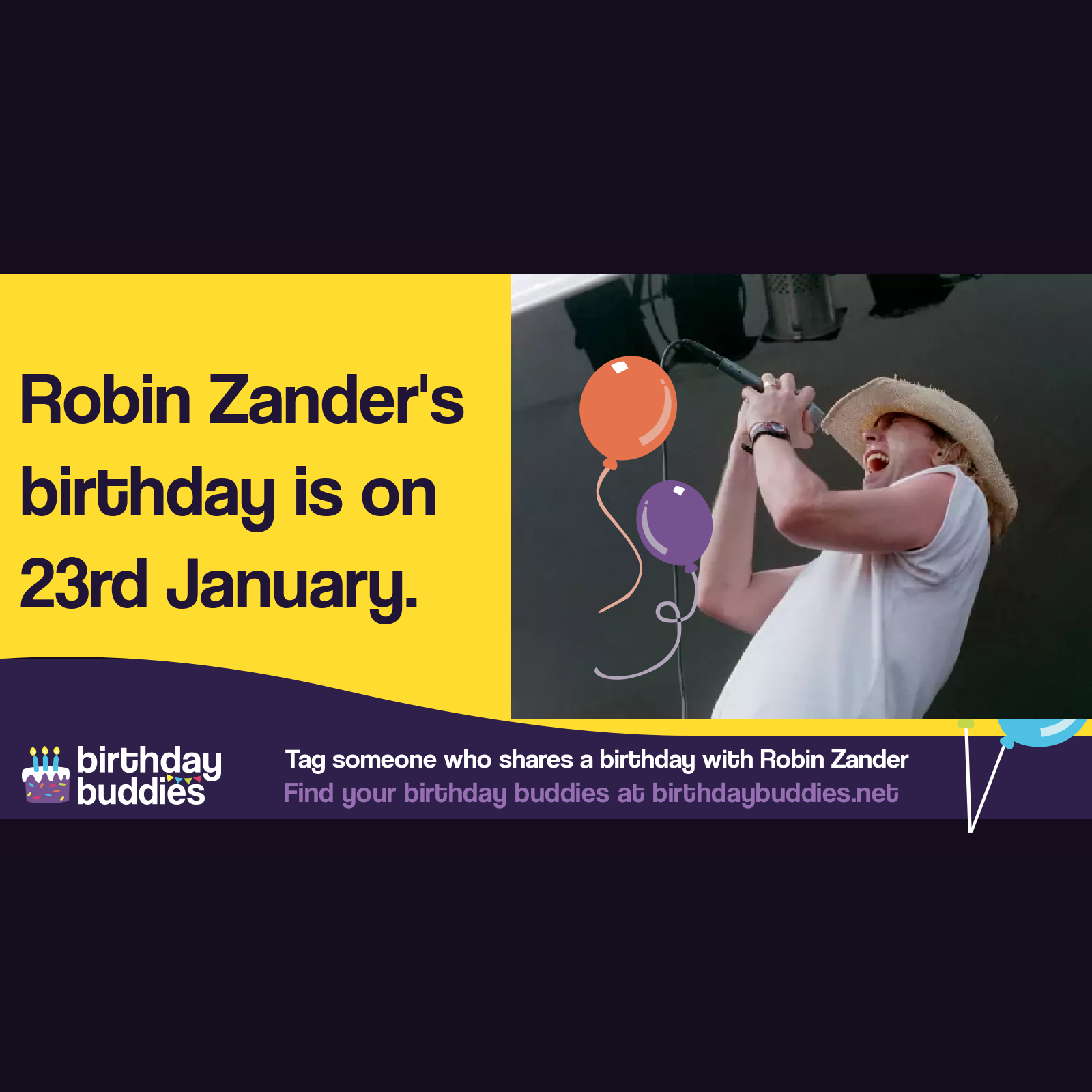 Robin Zander's birthday is 23rd January 1953