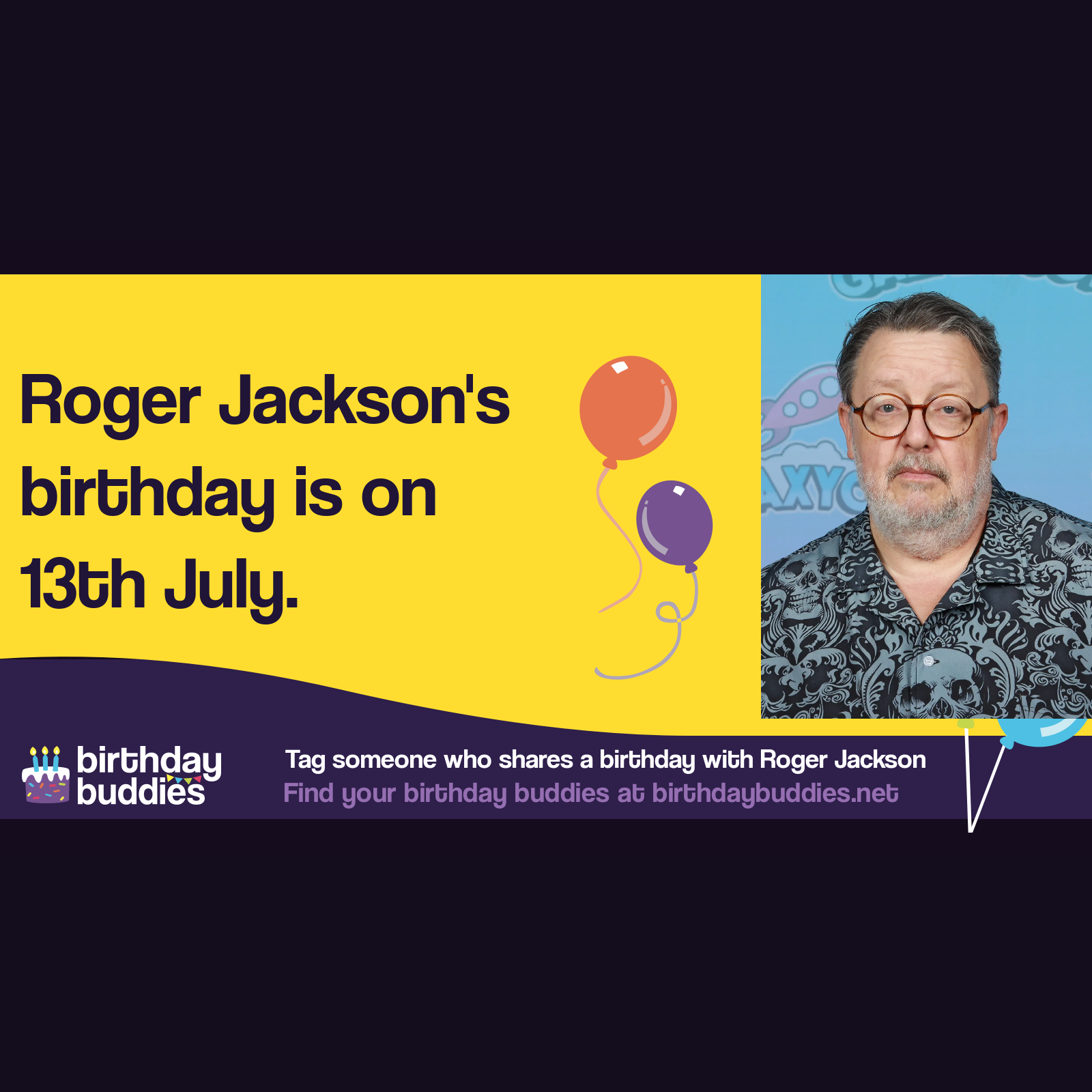 Roger Jackson's birthday is 13th July 1958