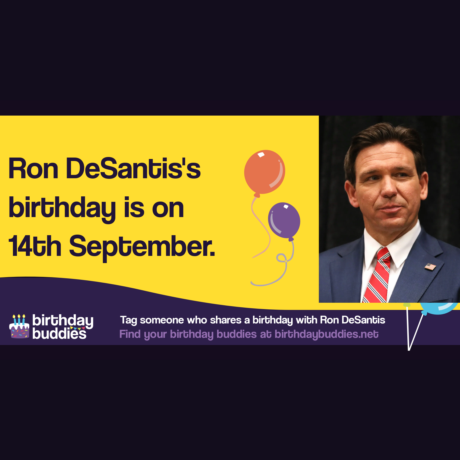 Ron DeSantis's birthday is 14th September 1978