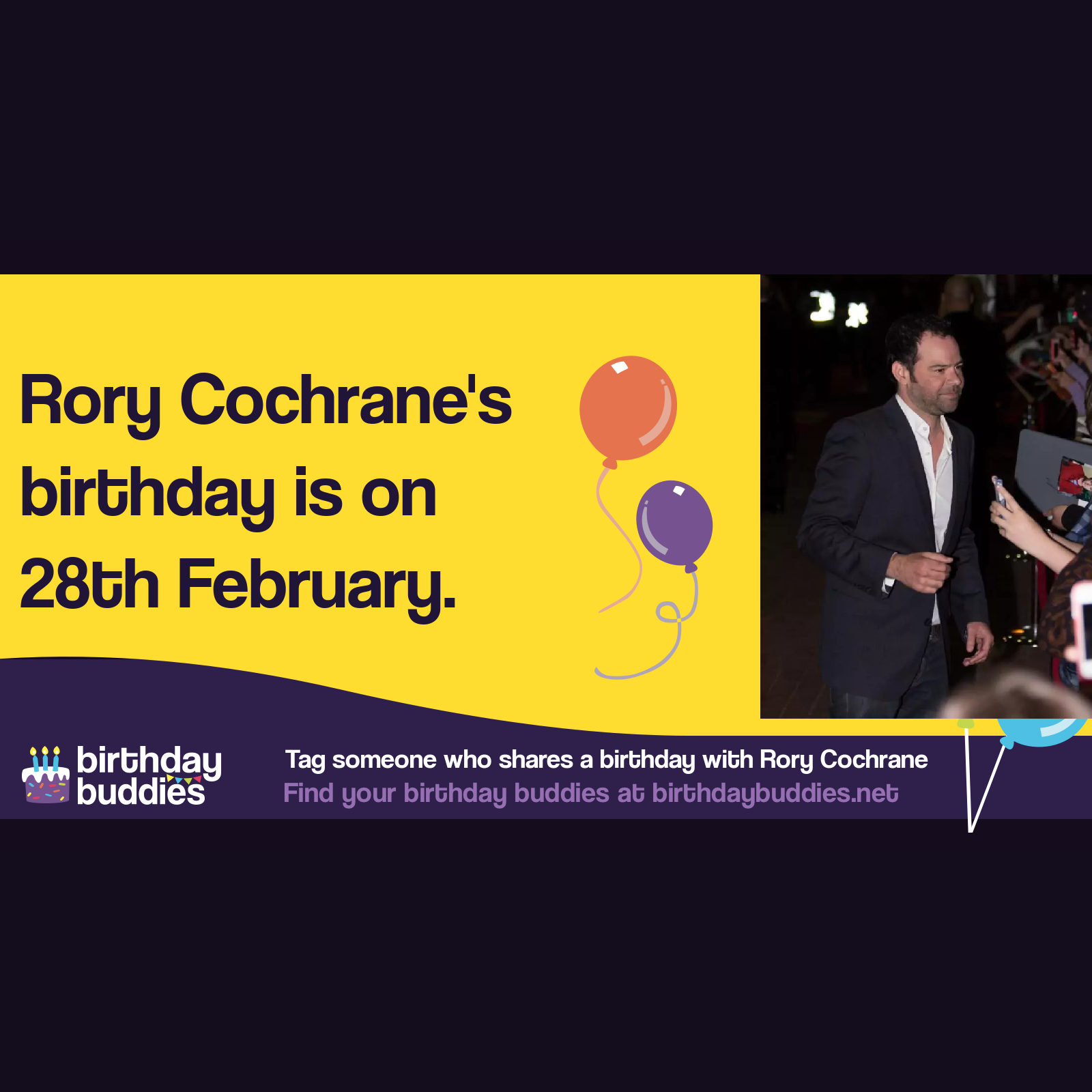 Rory Cochrane's birthday is 28th February 1972
