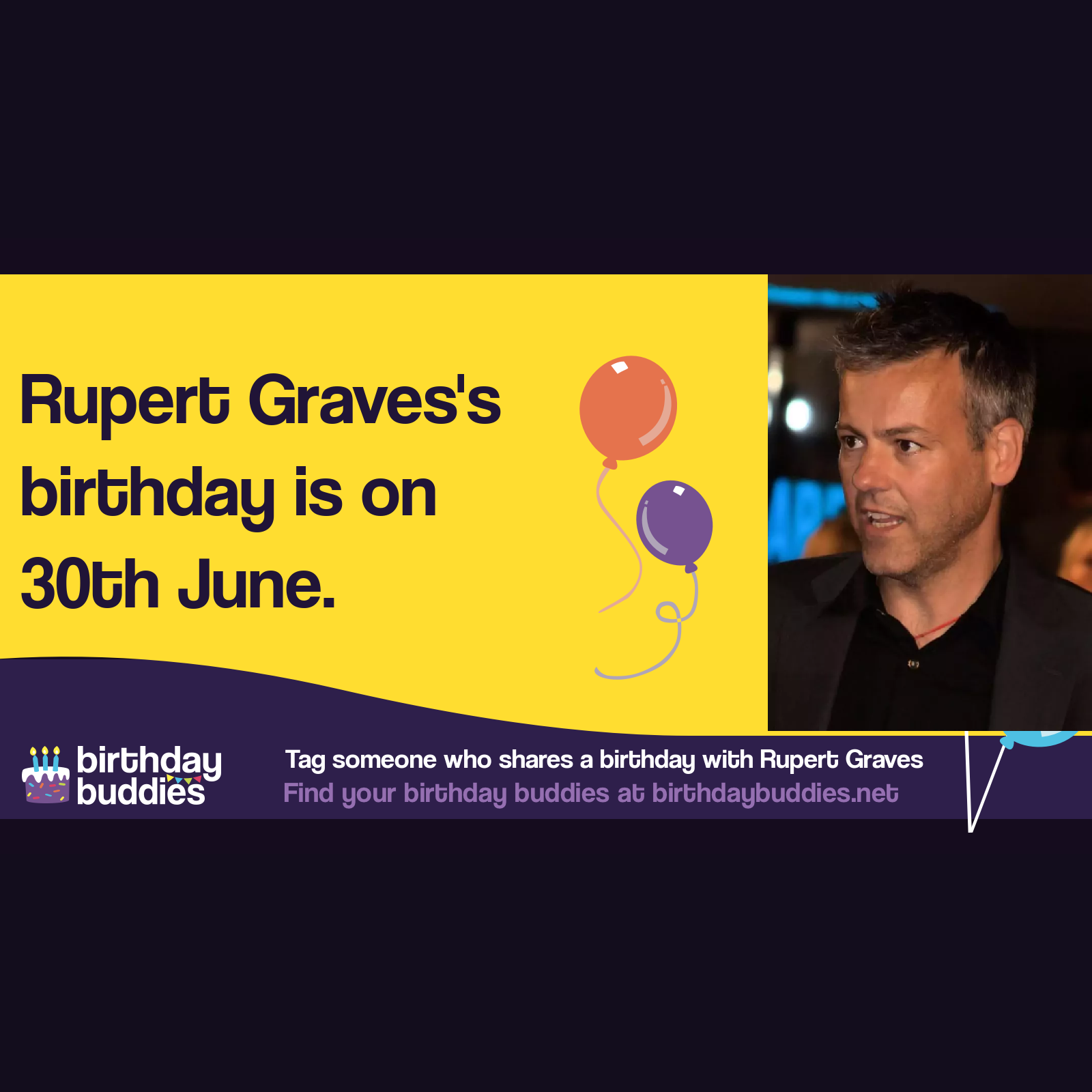 Rupert Graves's birthday is 30th June 1963