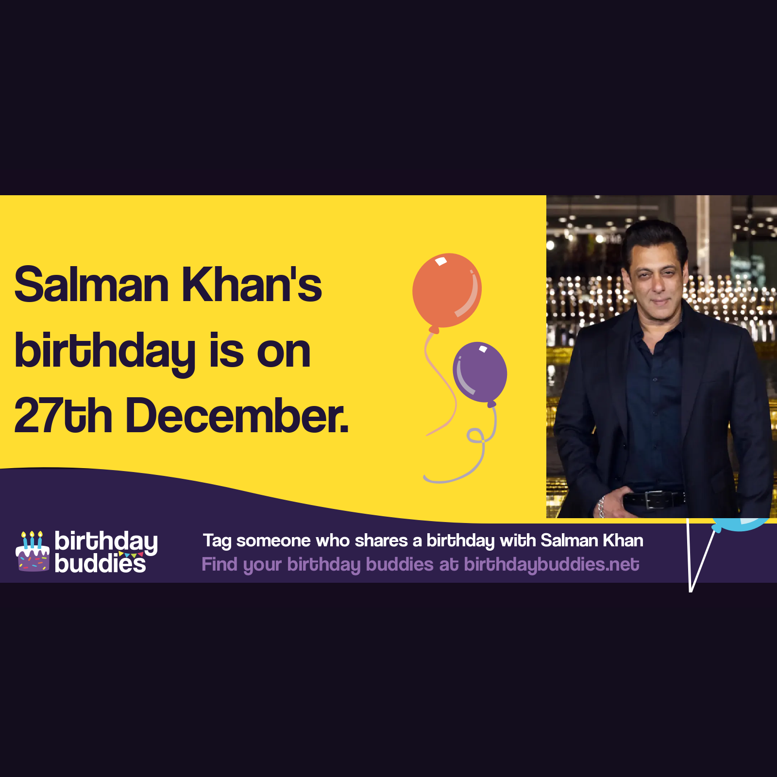 Salman Khan's birthday is 27th December 1965